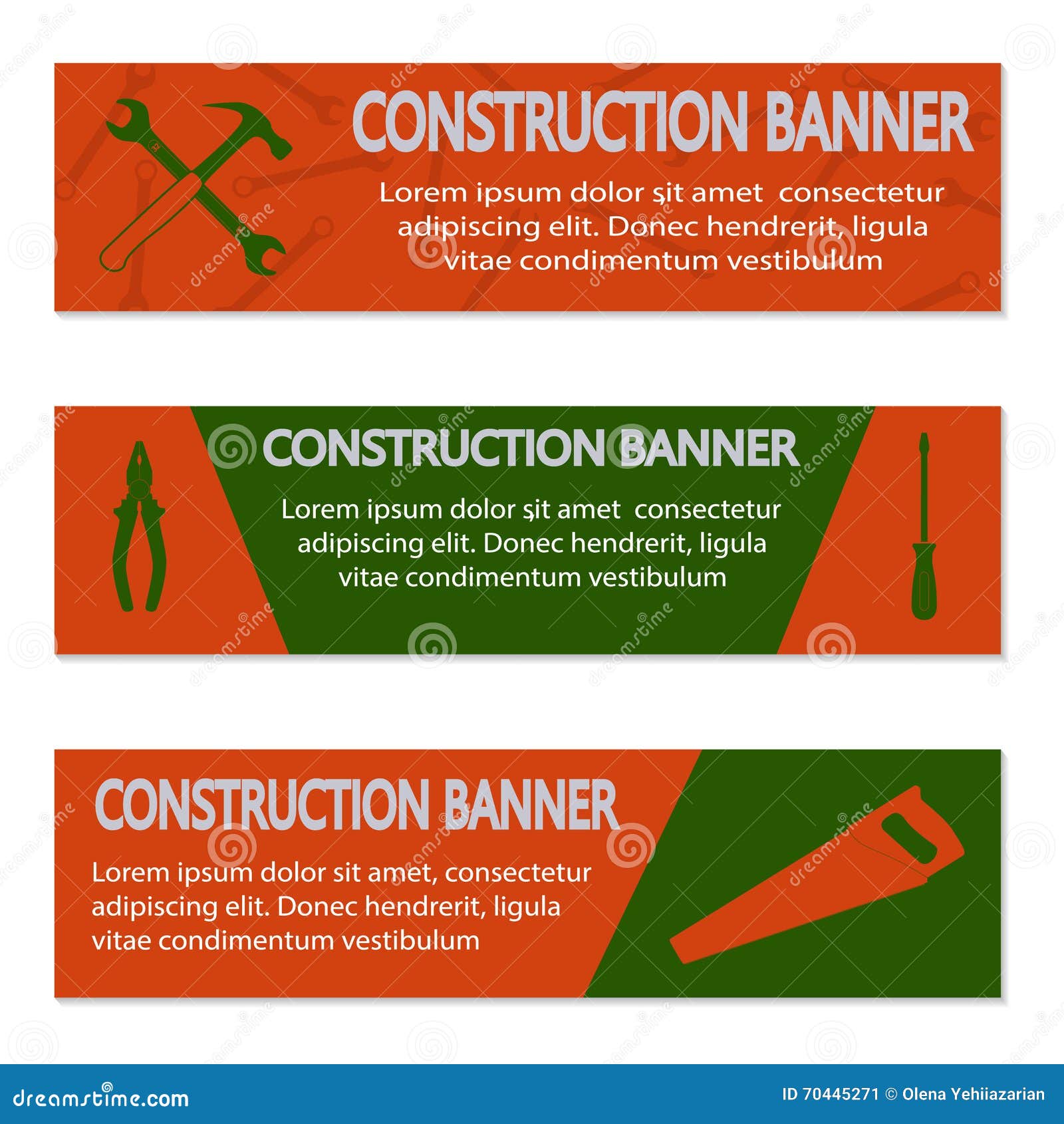 Advertising Banners with Different Tools Stock Vector - Illustration of ...