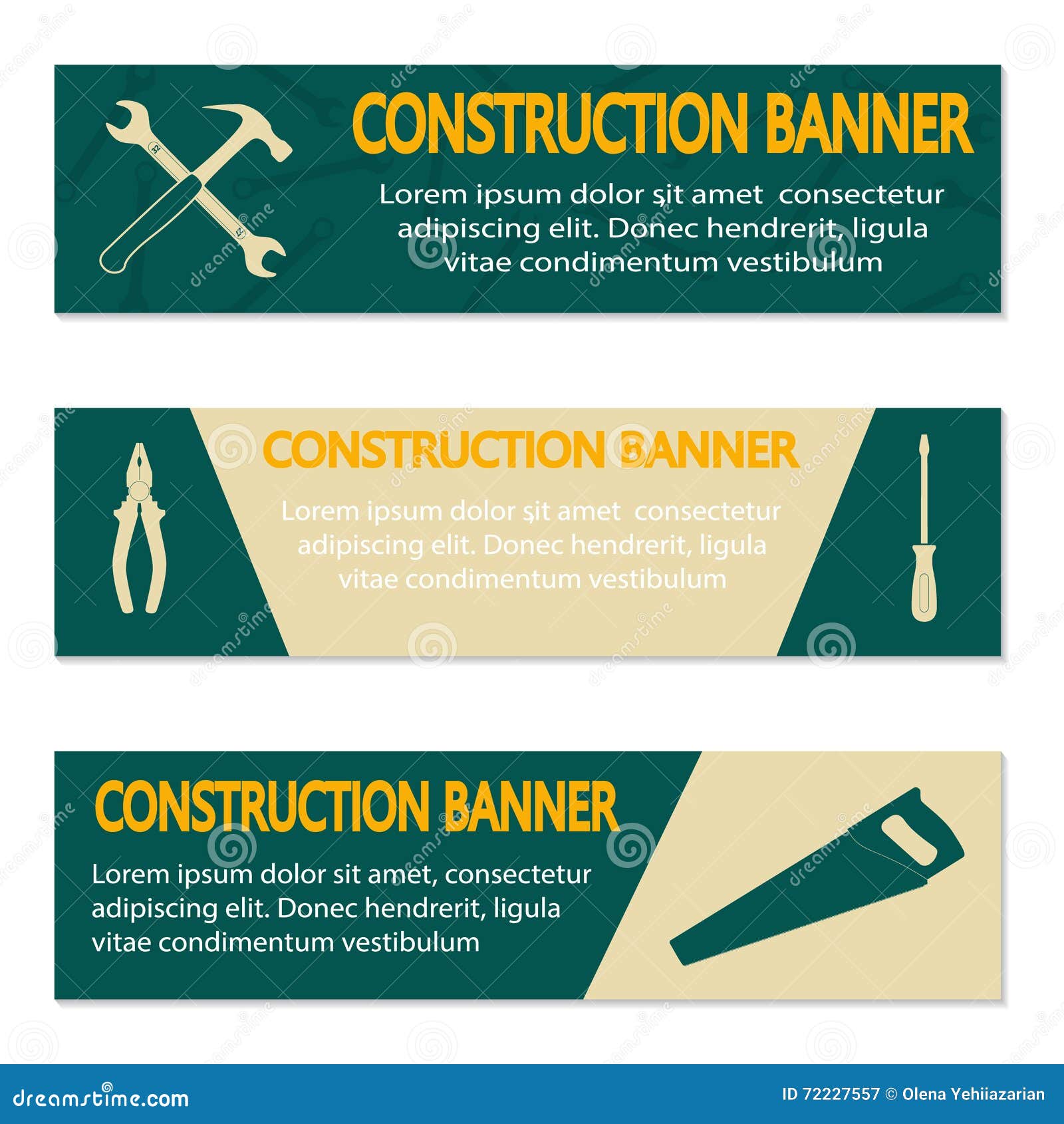 Advertising Banners with Different Tools Stock Vector - Illustration of ...
