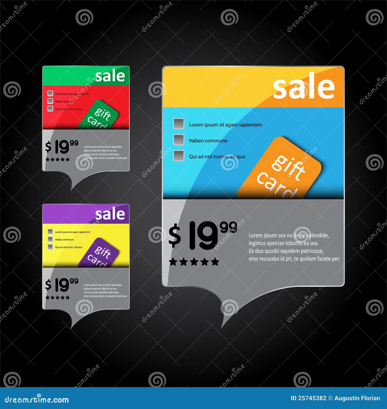 Advertising Banners with Gift Cards Stock Vector - Illustration of card ...