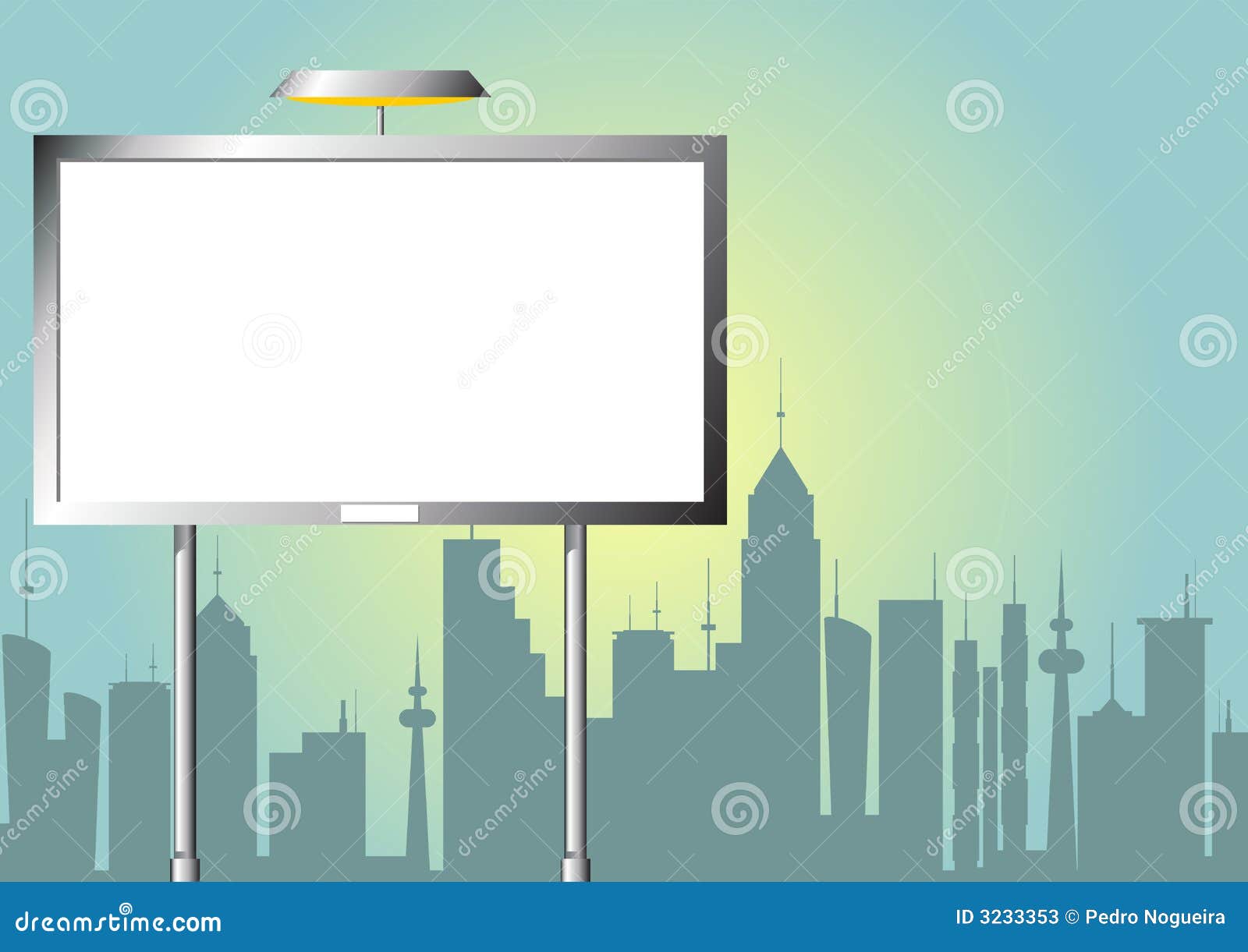 Advertising Billboard at City Stock Vector - Illustration of blue ...