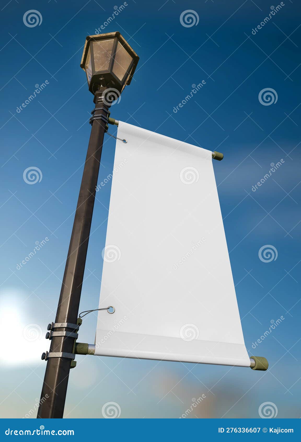 Advertising Blank Pole Banner Stock Image - Image of advertising ...