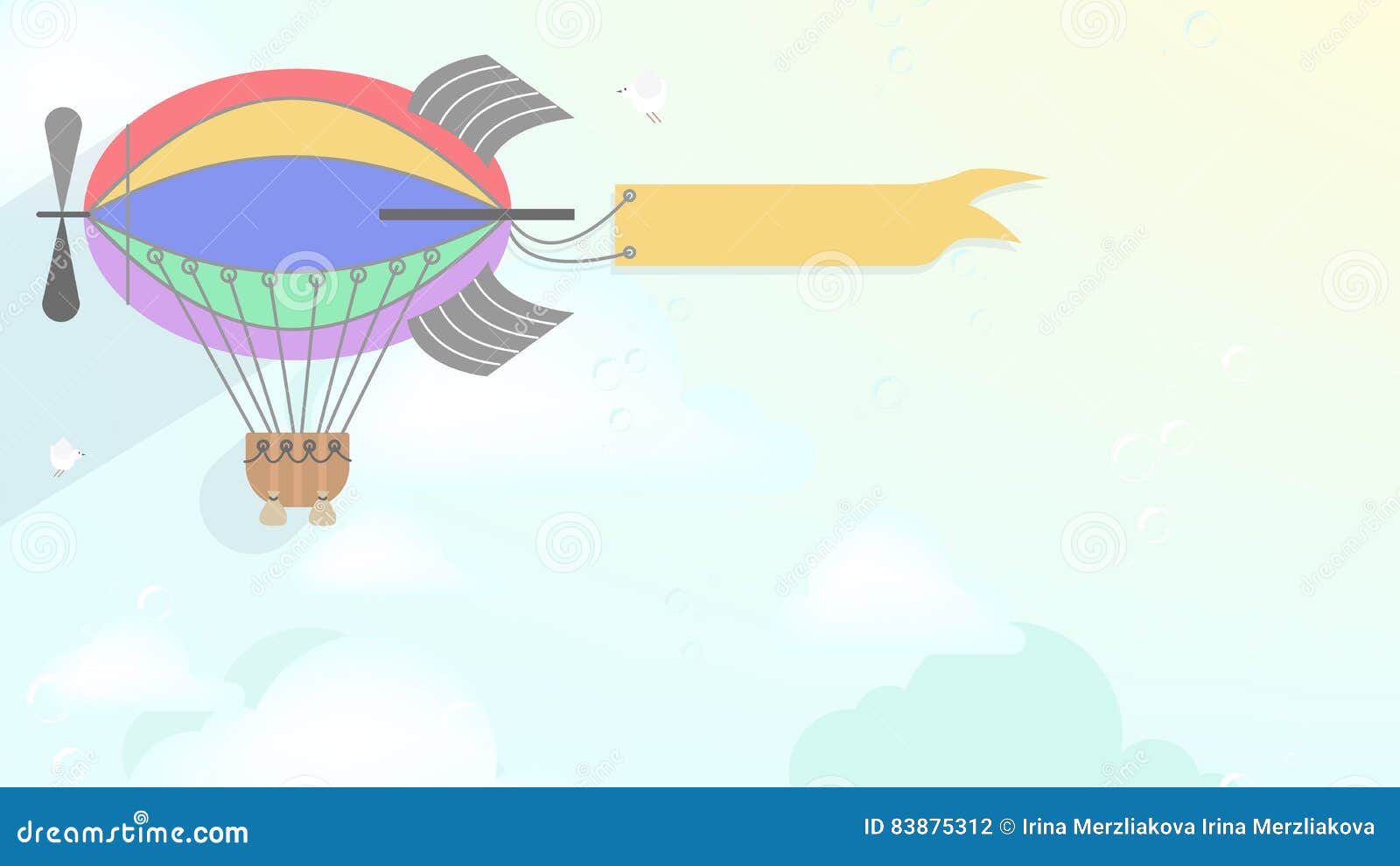 Set Of Blimp Cartoon Icon Design Template With Various Models. Vector ...