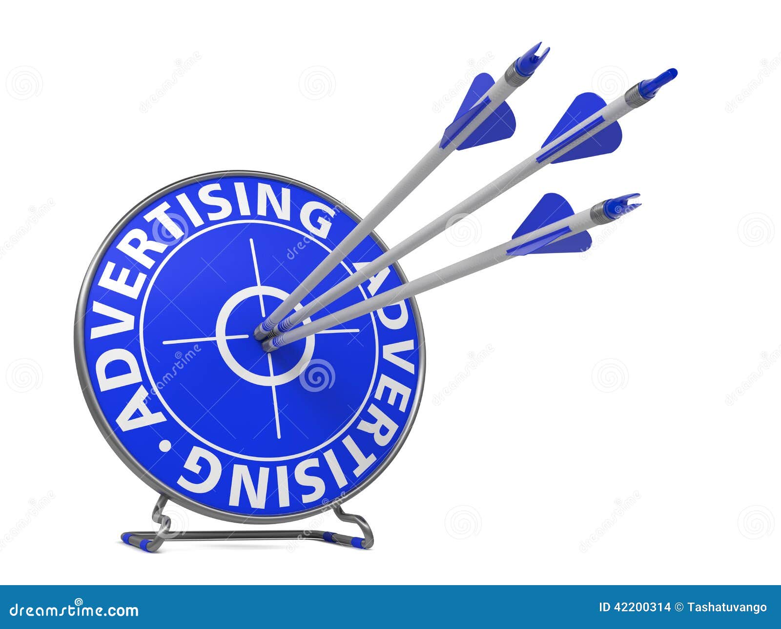 Advertising in Blue Color Hit Target. Stock Photo - Image of marketing ...