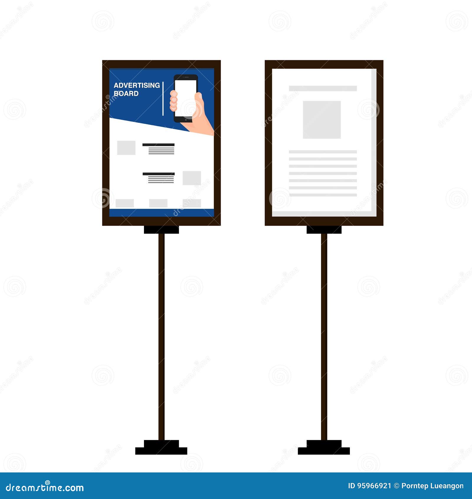 Advertising Board Design Vector with Isolated White Stock Vector ...