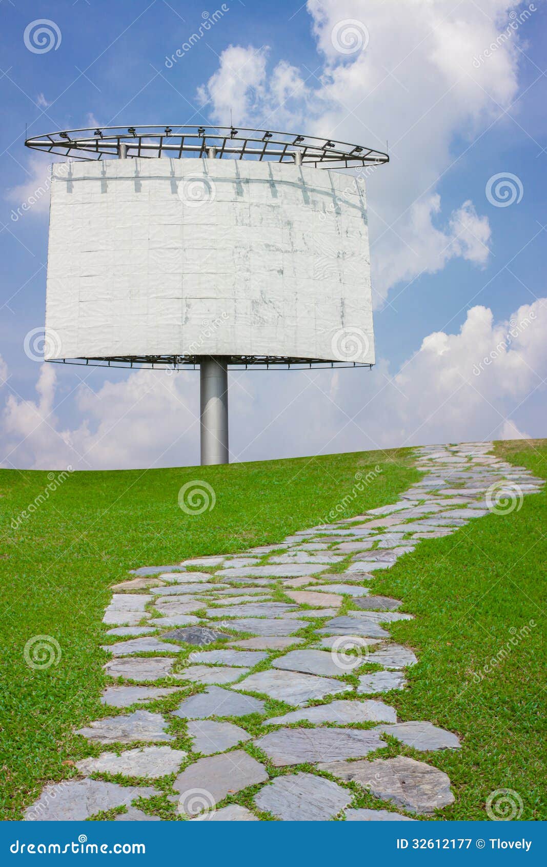Advertising Board on Green Field Stock Image - Image of clean, nature ...