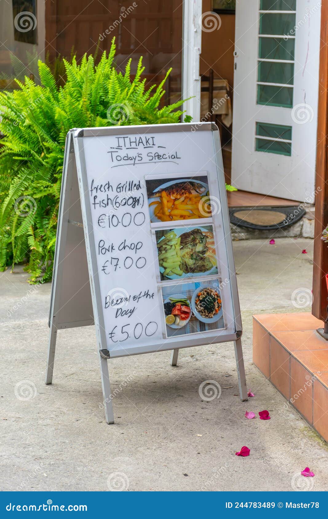 Advertising Board with the Menu Editorial Stock Image - Image of beans ...