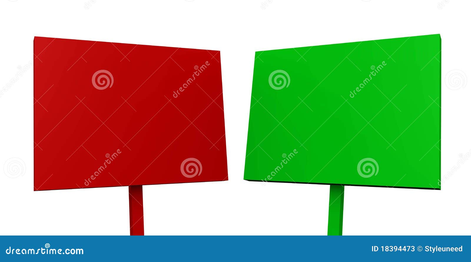 Advertising Boards Green and Red 01 Stock Illustration - Illustration ...