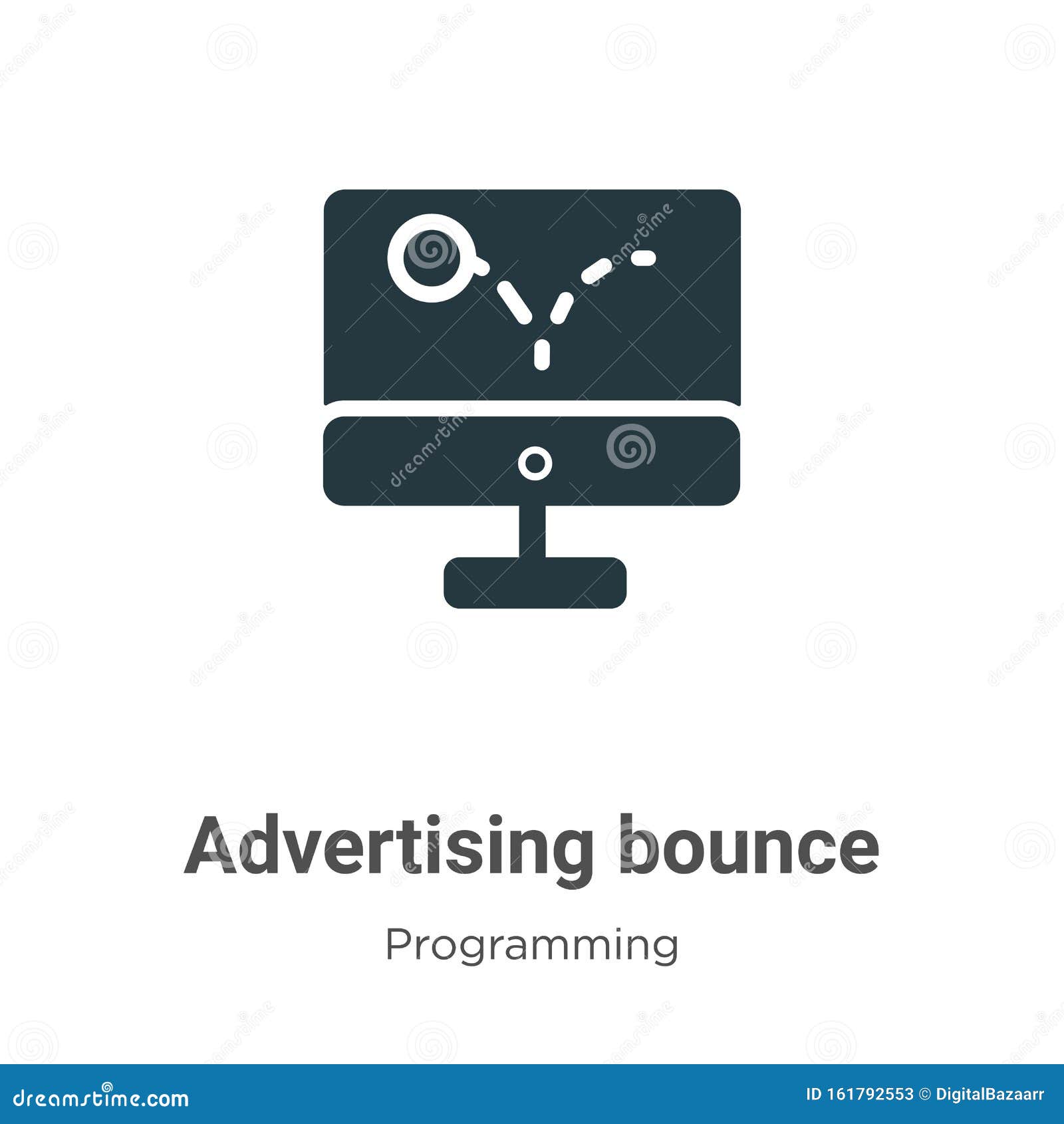 Advertising Bounce Vector Icon on White Background. Flat Vector ...