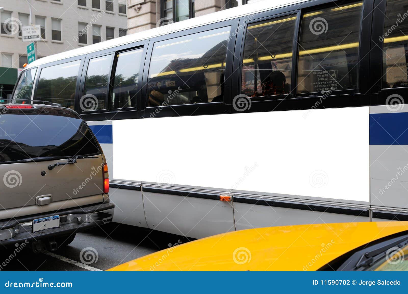 Advertising on Bus Billboard Stock Photo - Image of transportation ...
