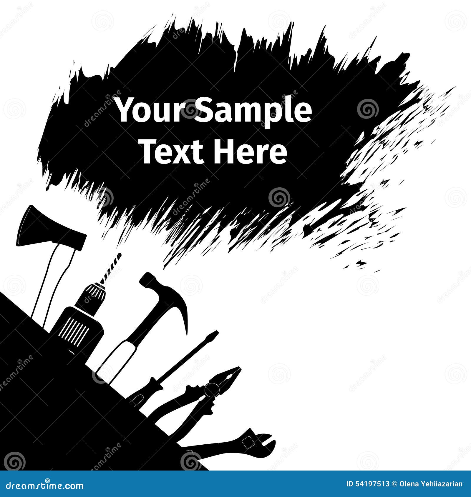 Advertising Card with Different Tools Stock Vector - Illustration of ...