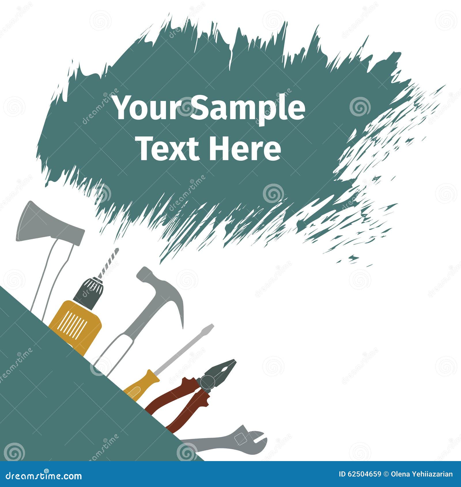 Advertising Card with Different Tools Stock Vector - Illustration of ...