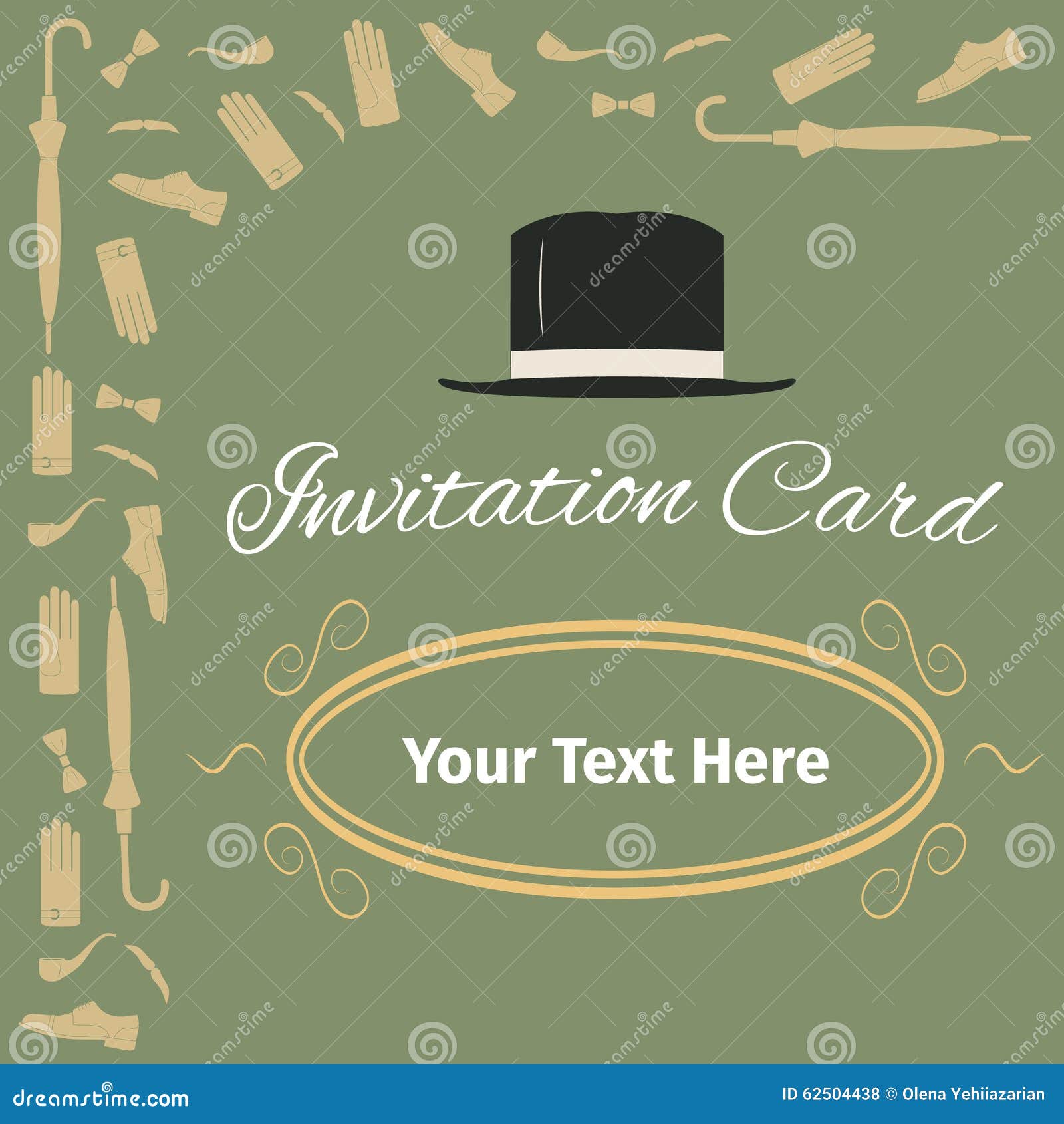 Advertising Card with Gentleman Set Stock Vector - Illustration of face ...