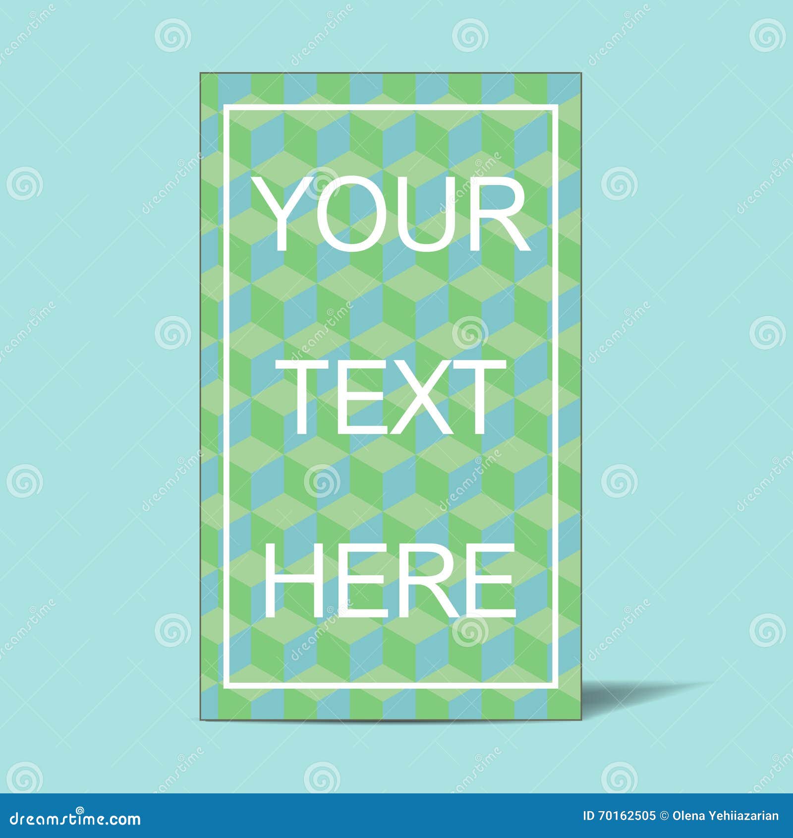Advertising Card with Isometric Cube Background Stock Vector ...