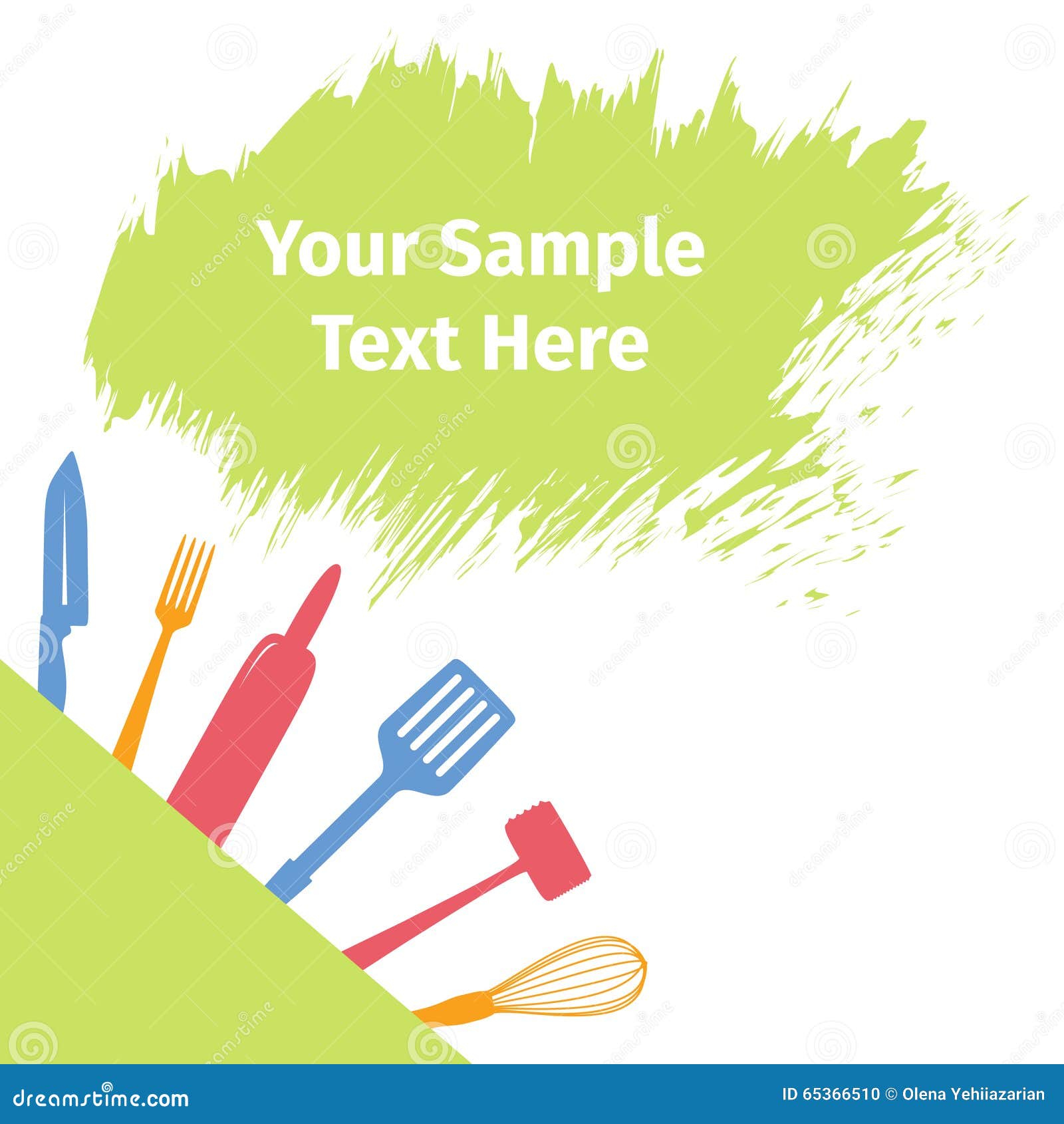 Advertising Card with Kitchen Utensils Stock Vector - Illustration of ...