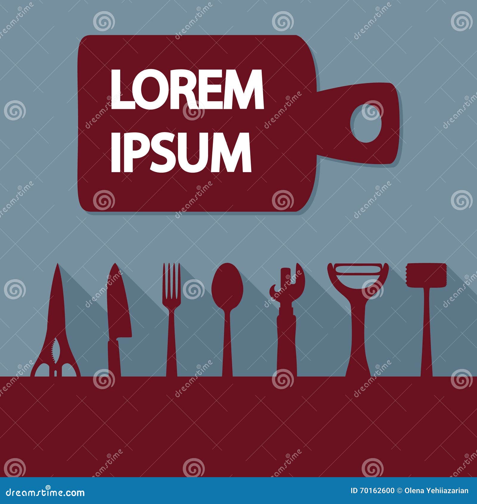 Advertising Card with Kitchen Utensils Stock Vector - Illustration of ...