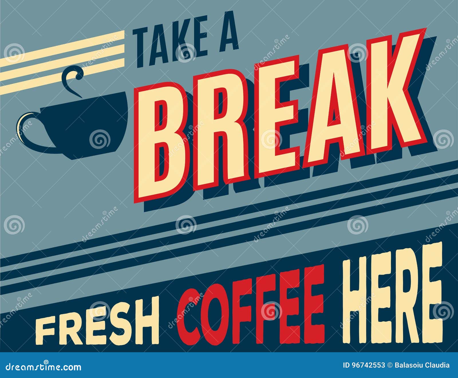 Advertising Coffee Retro Poster Stock Vector - Illustration of ...