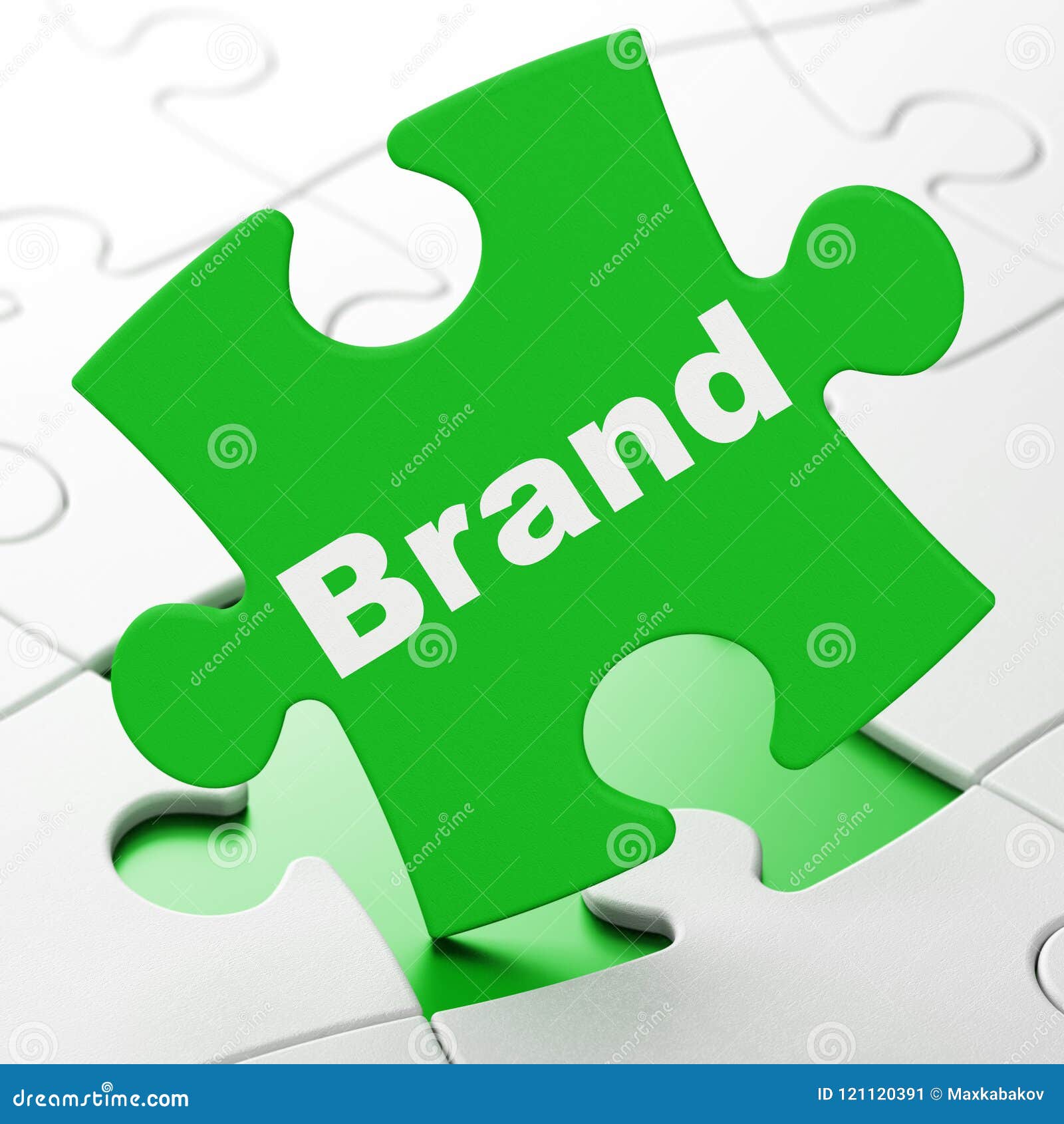 Advertising Concept: Brand on Puzzle Background Stock Illustration ...