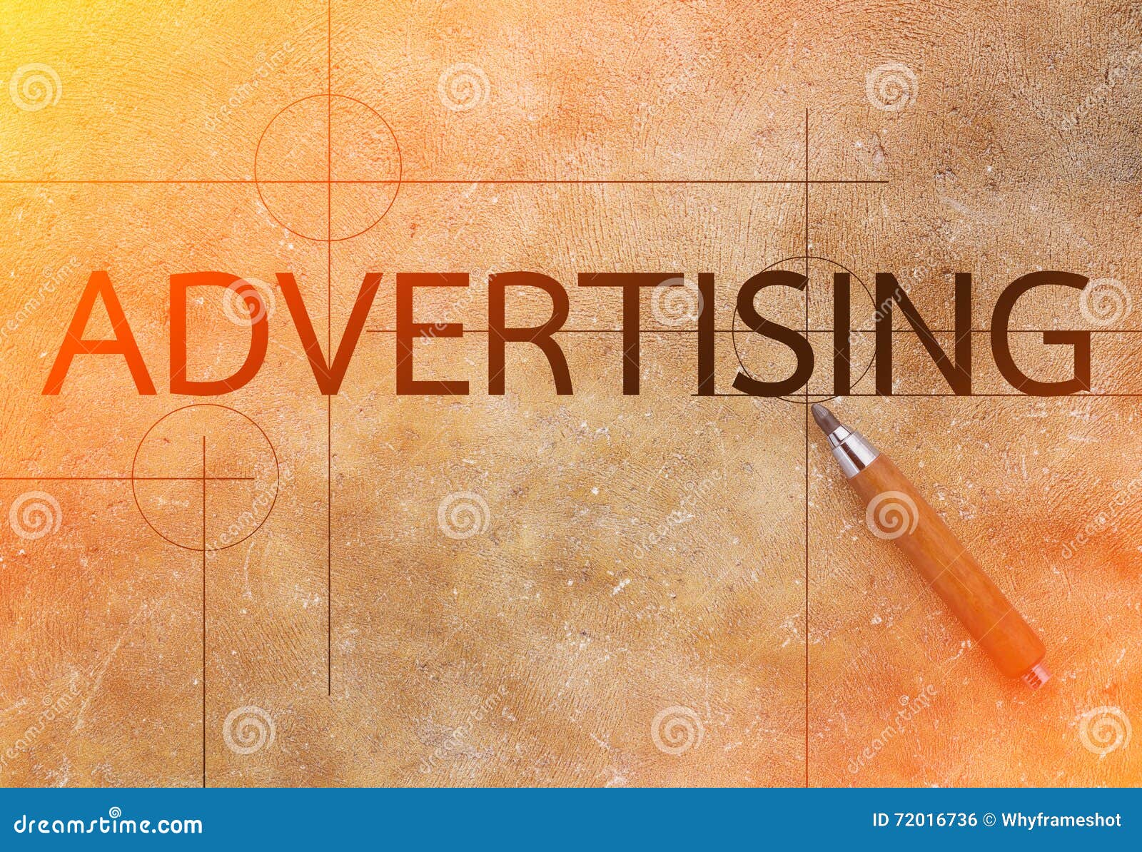 ADVERTISING CONCEPT on Brown Texture Background Stock Photo - Image of ...