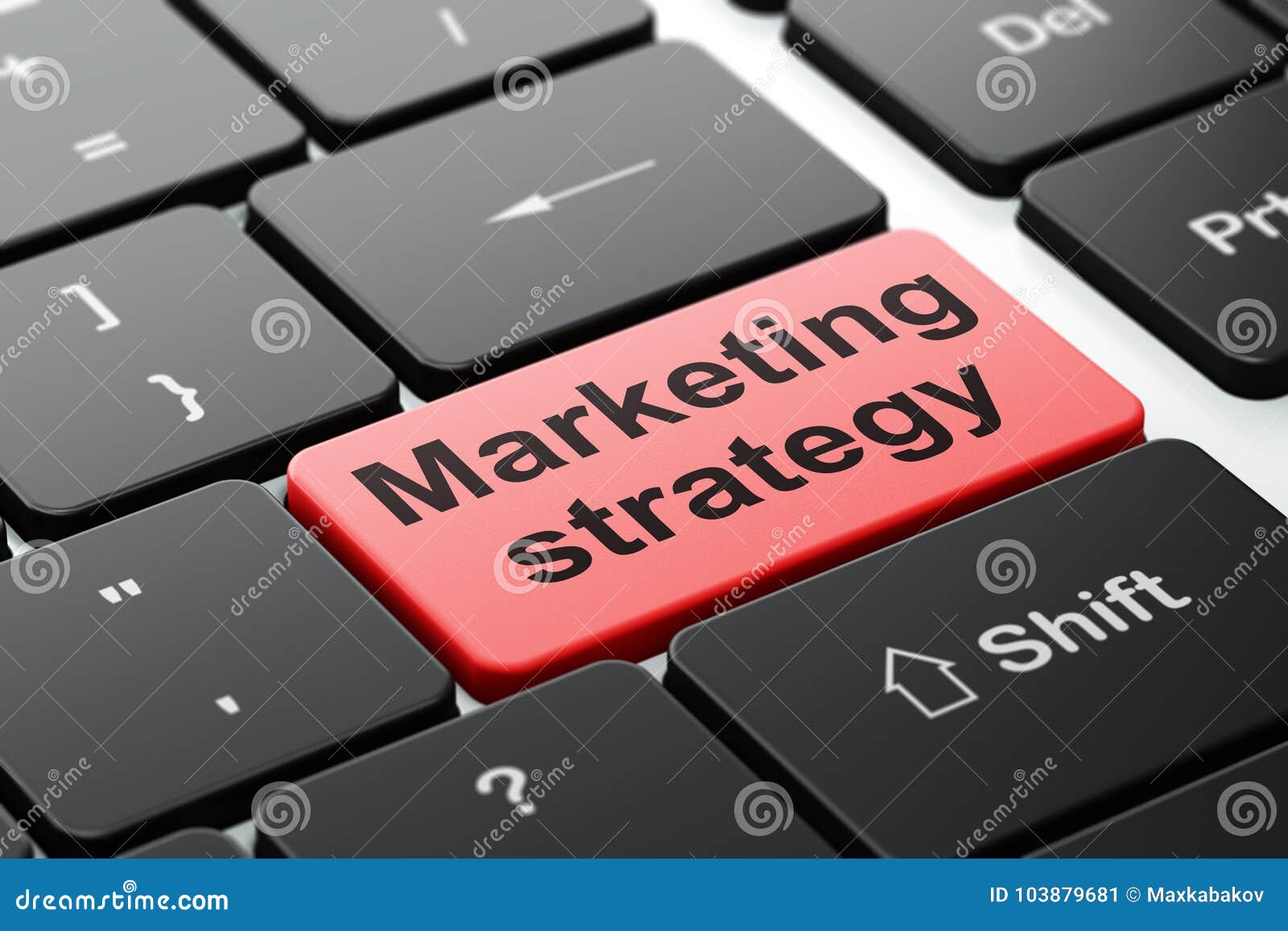 Advertising Concept: Marketing Strategy on Computer Keyboard Background ...