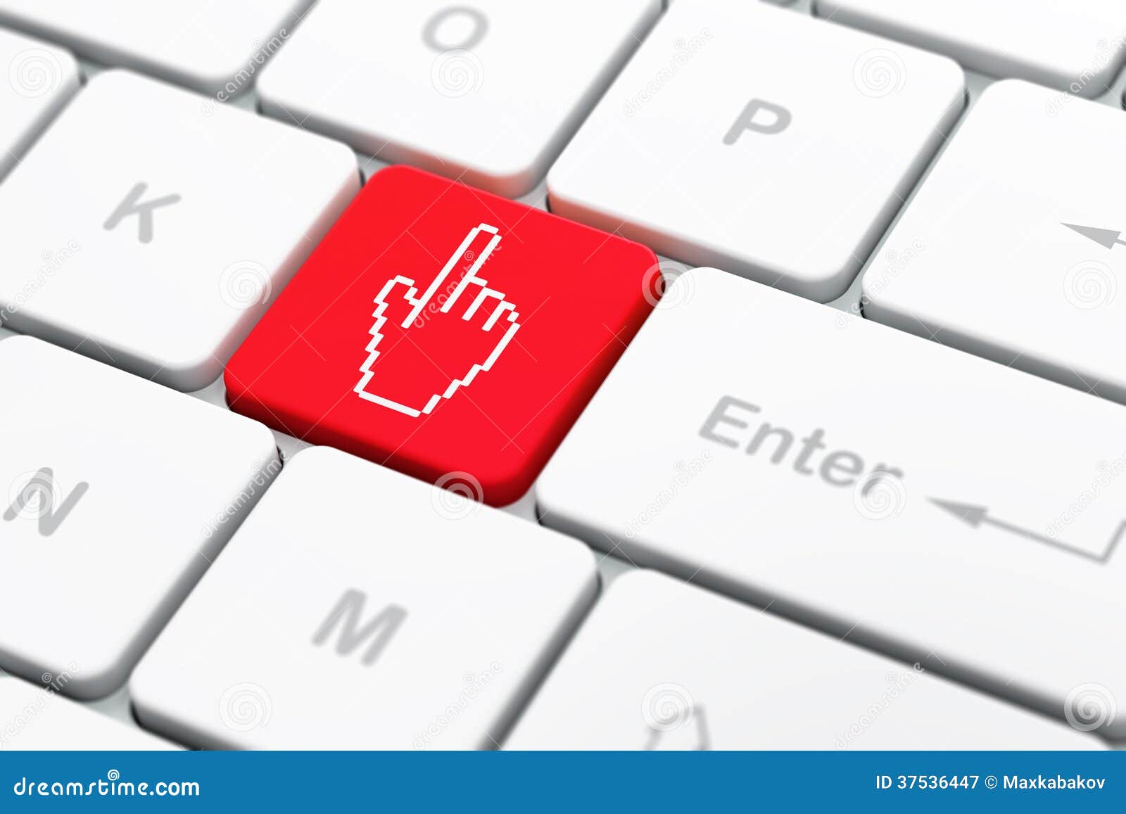 Advertising Concept: Mouse Cursor on Computer Stock Illustration ...