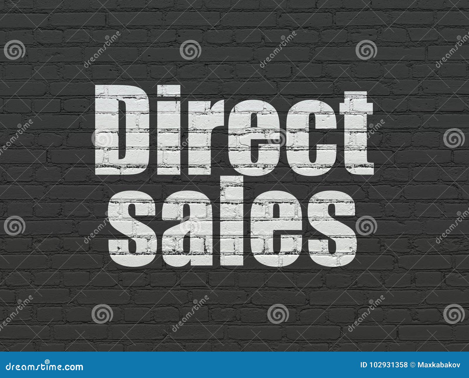 Advertising Concept: Direct Sales on Wall Background Stock Illustration ...