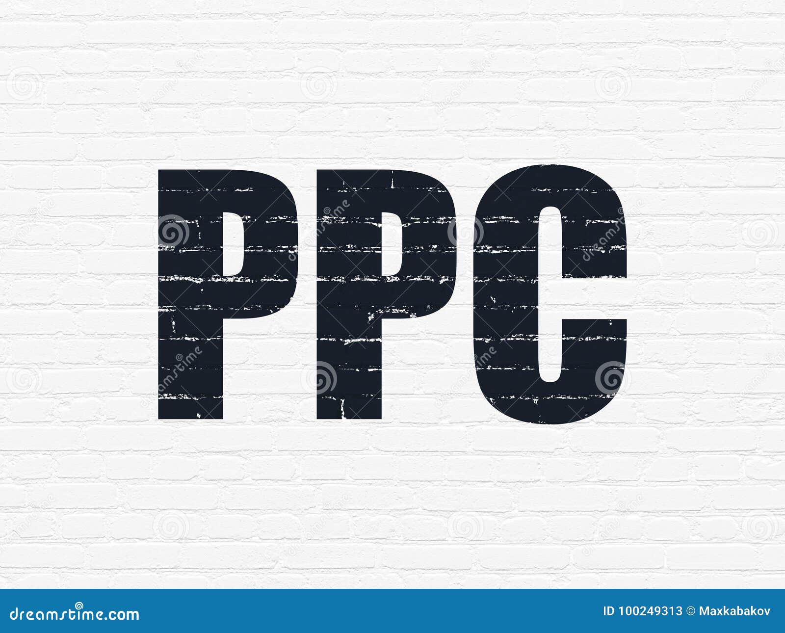 Advertising Concept: PPC on Wall Background Stock Image - Image of ...