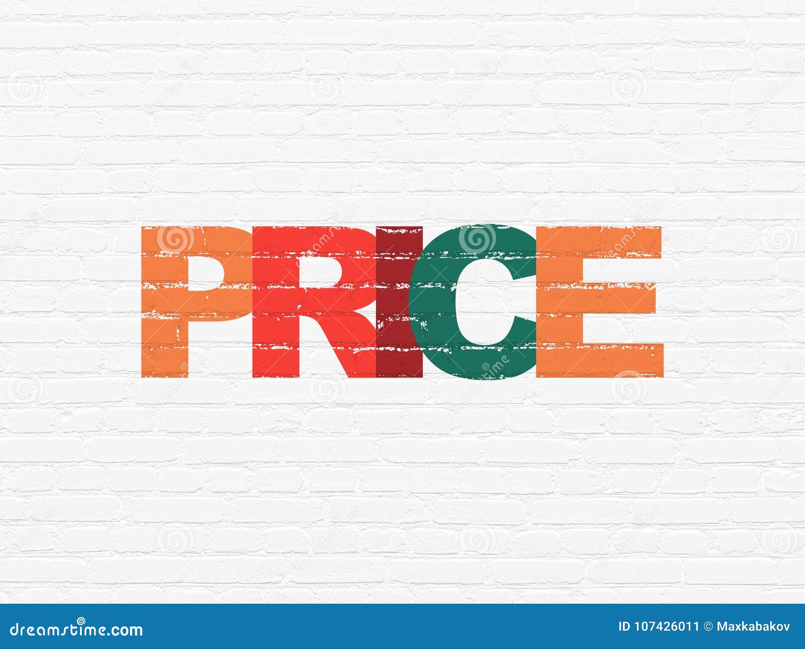 Advertising Concept: Price on Wall Background Stock Illustration ...