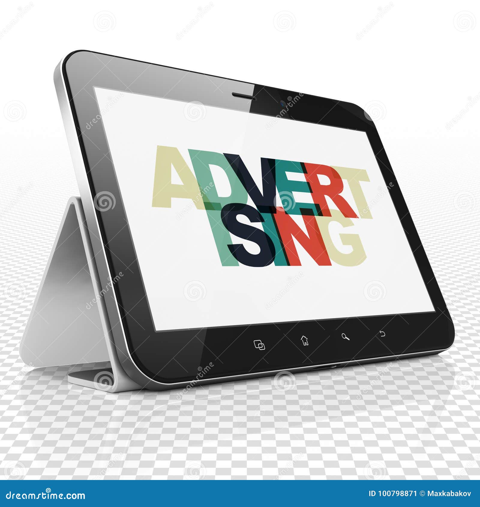 Advertising Concept: Tablet Computer with Advertising on Display Stock ...