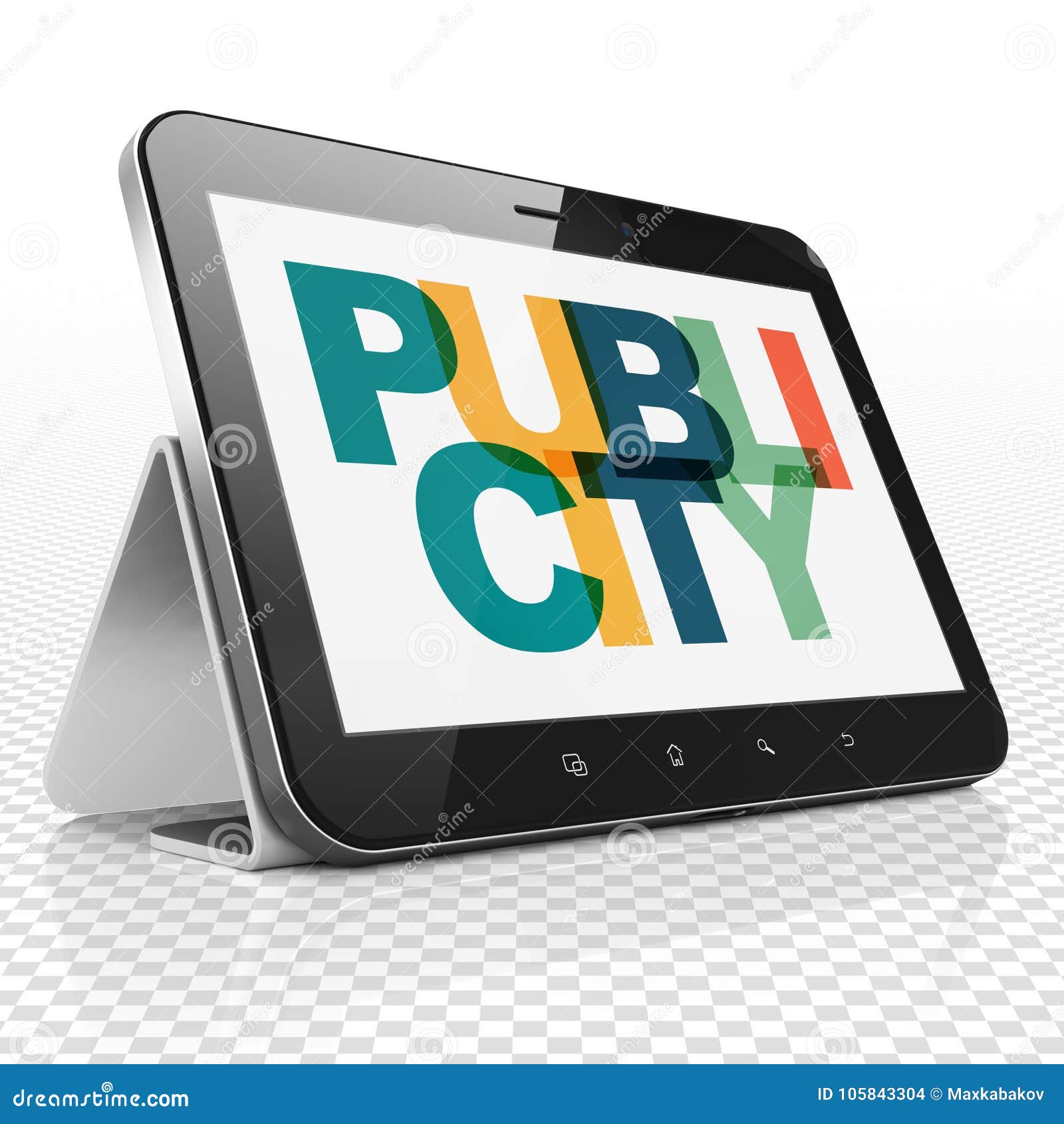 Advertising Concept: Tablet Computer with Publicity on Display Stock ...