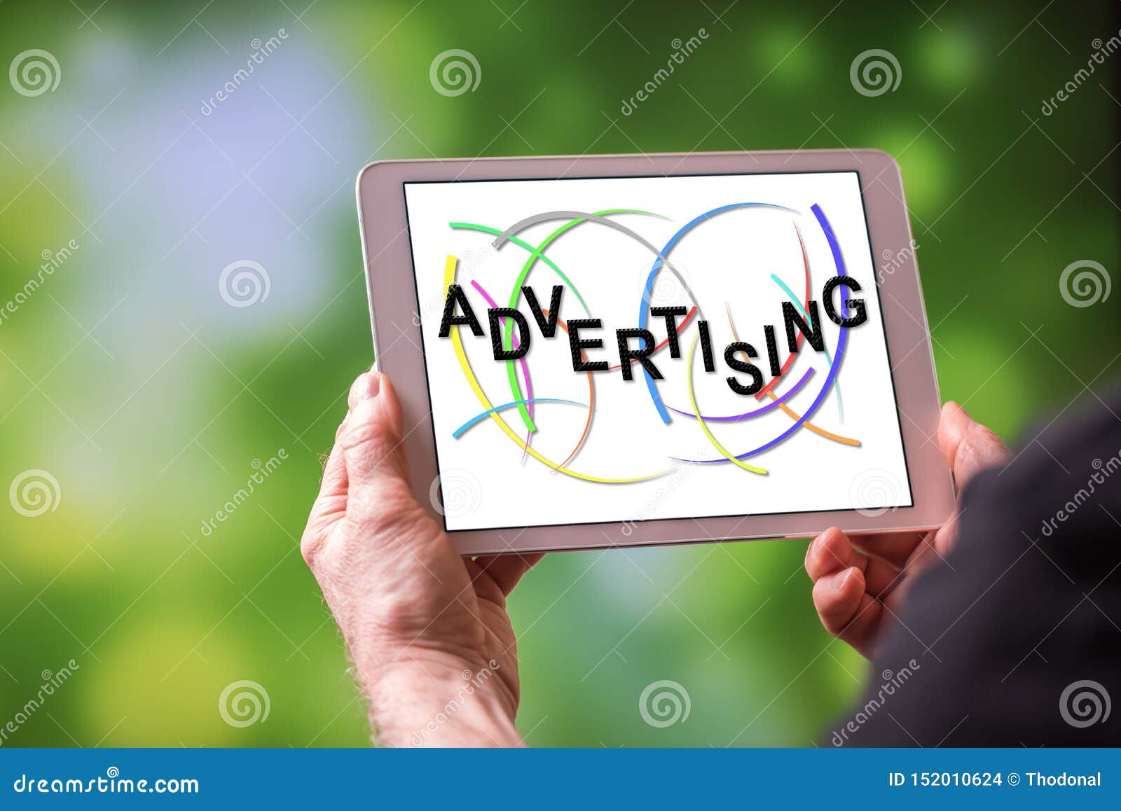 Advertising Concept on a Tablet Stock Photo - Image of concept ...