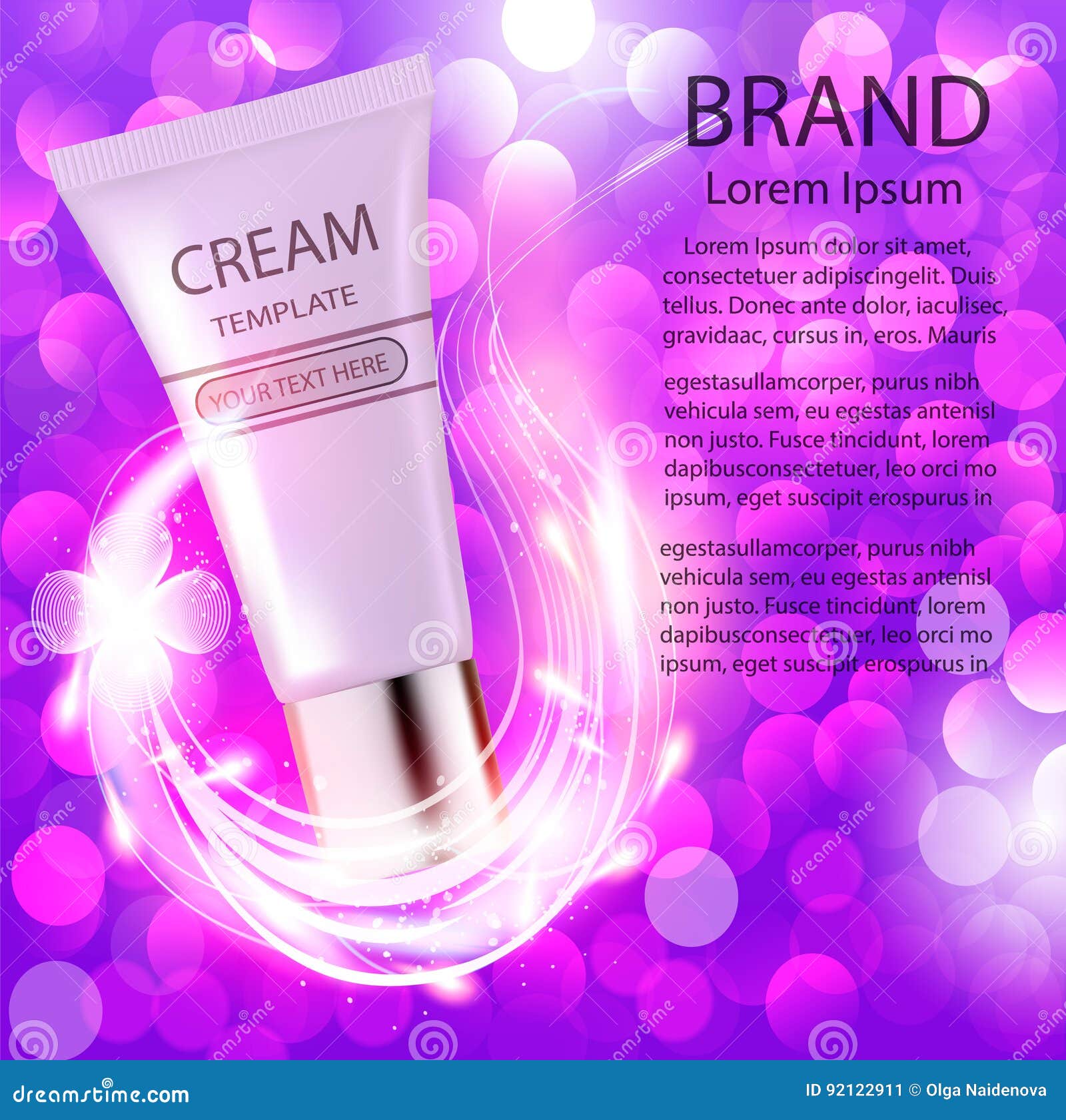 Advertising Cosmetics Cream Sparkling Background Stock Vector ...