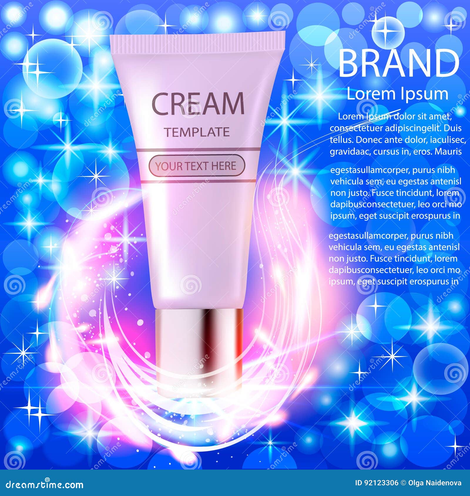 Advertising Cosmetics Cream Sparkling Background Stock Vector ...