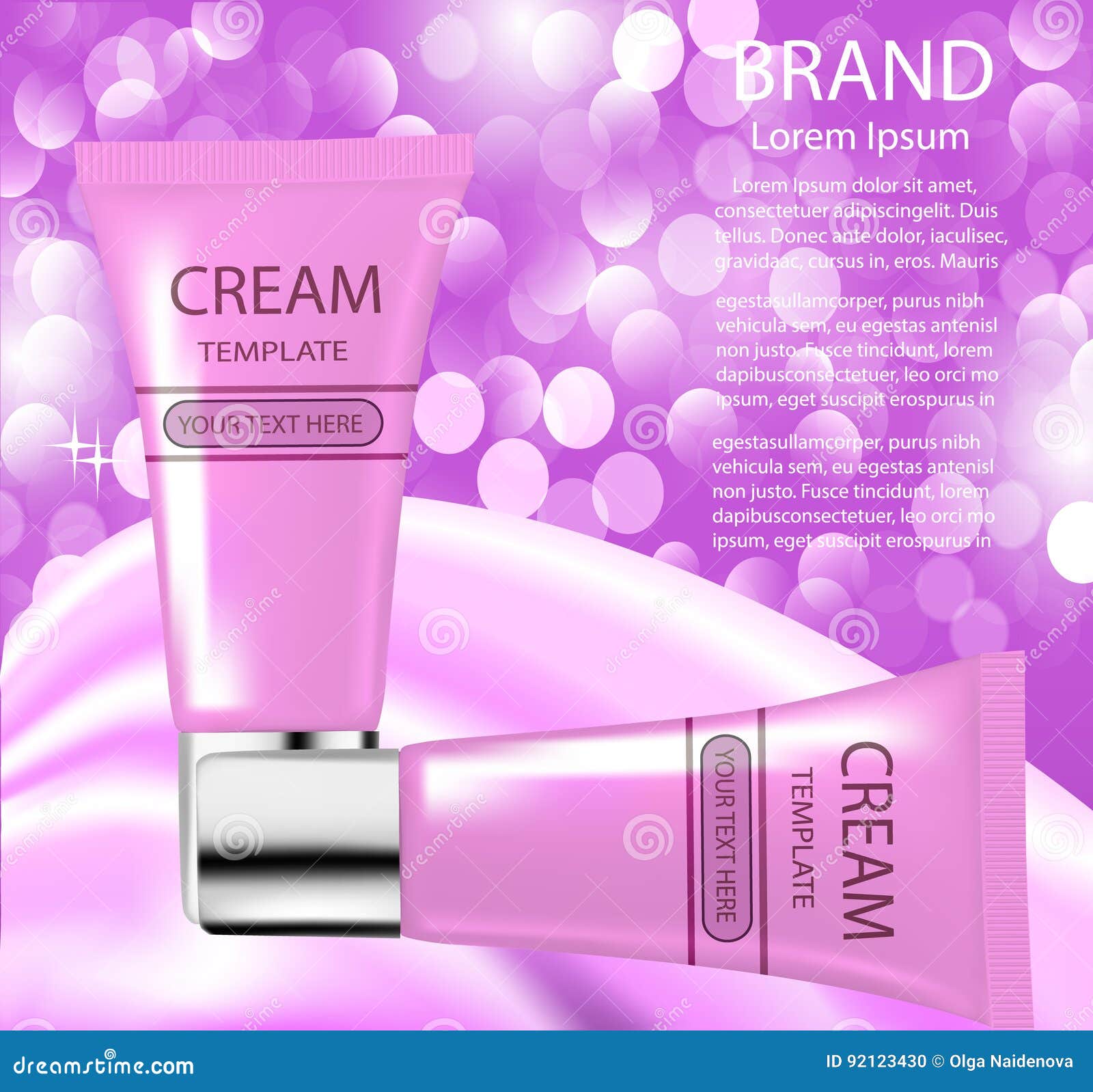 Advertising Cosmetics Cream Sparkling Background an Stock Vector ...
