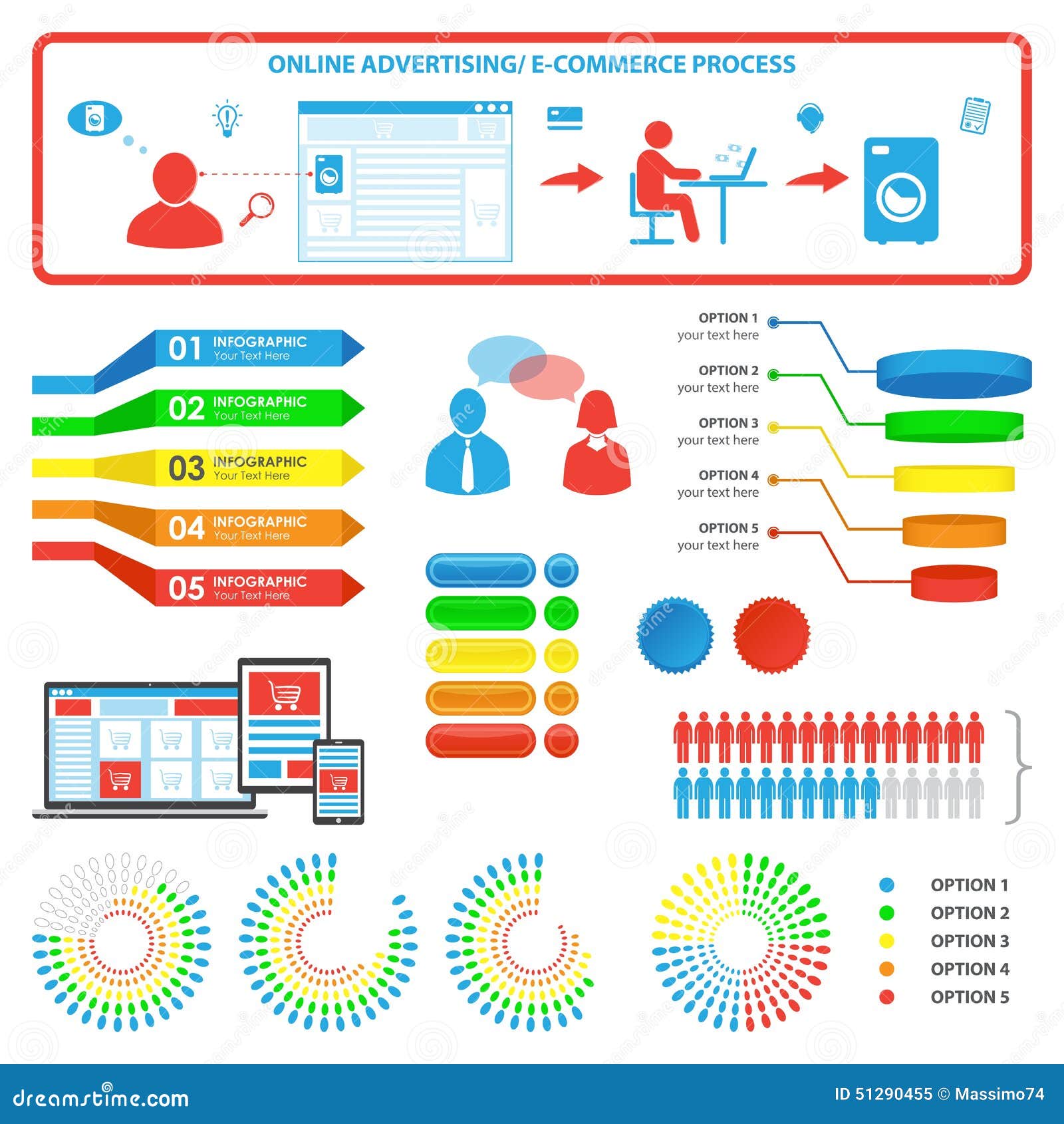 Advertising and E-commerce Infographics Stock Illustration ...