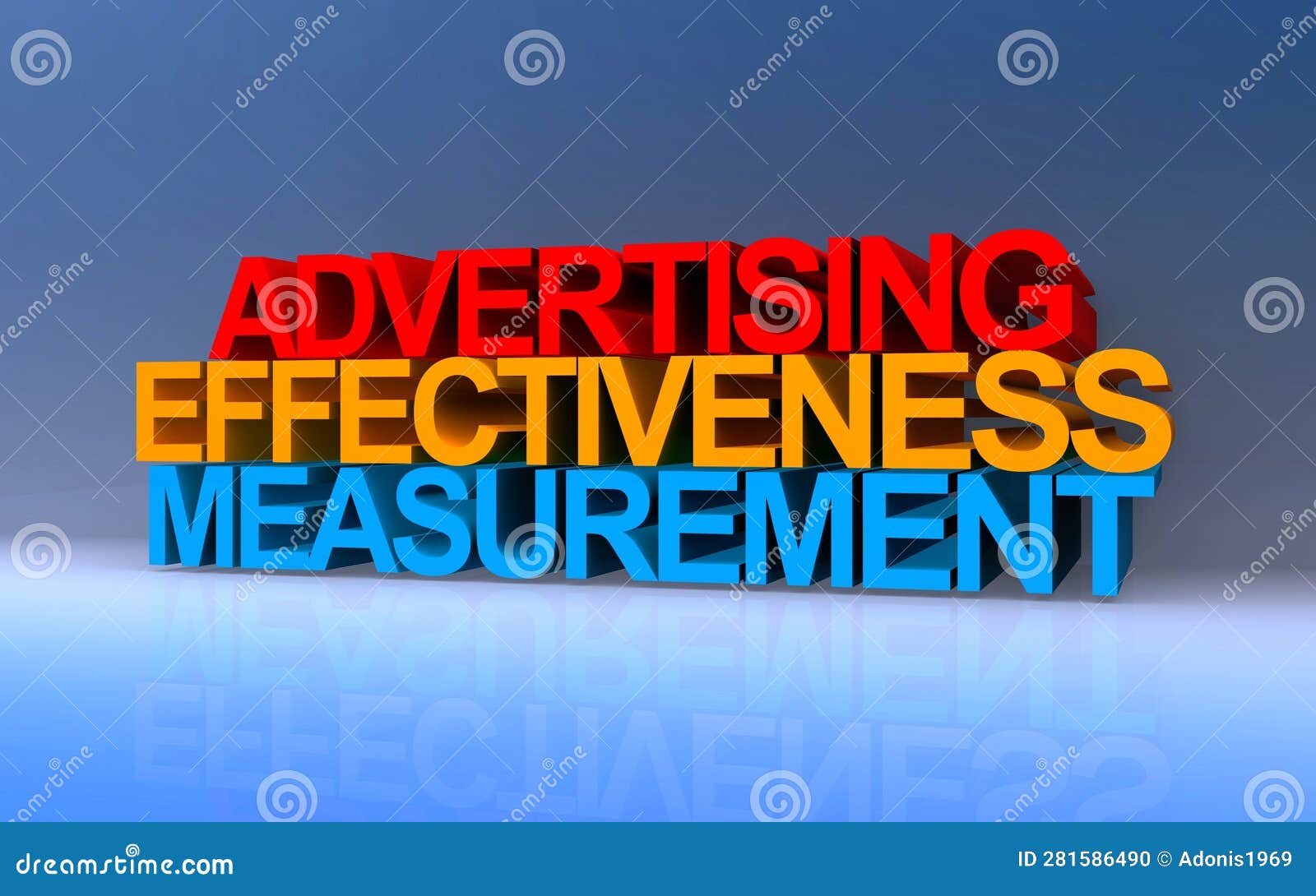 Advertising Effectiveness Measurement on Blue Stock Photo - Image of ...