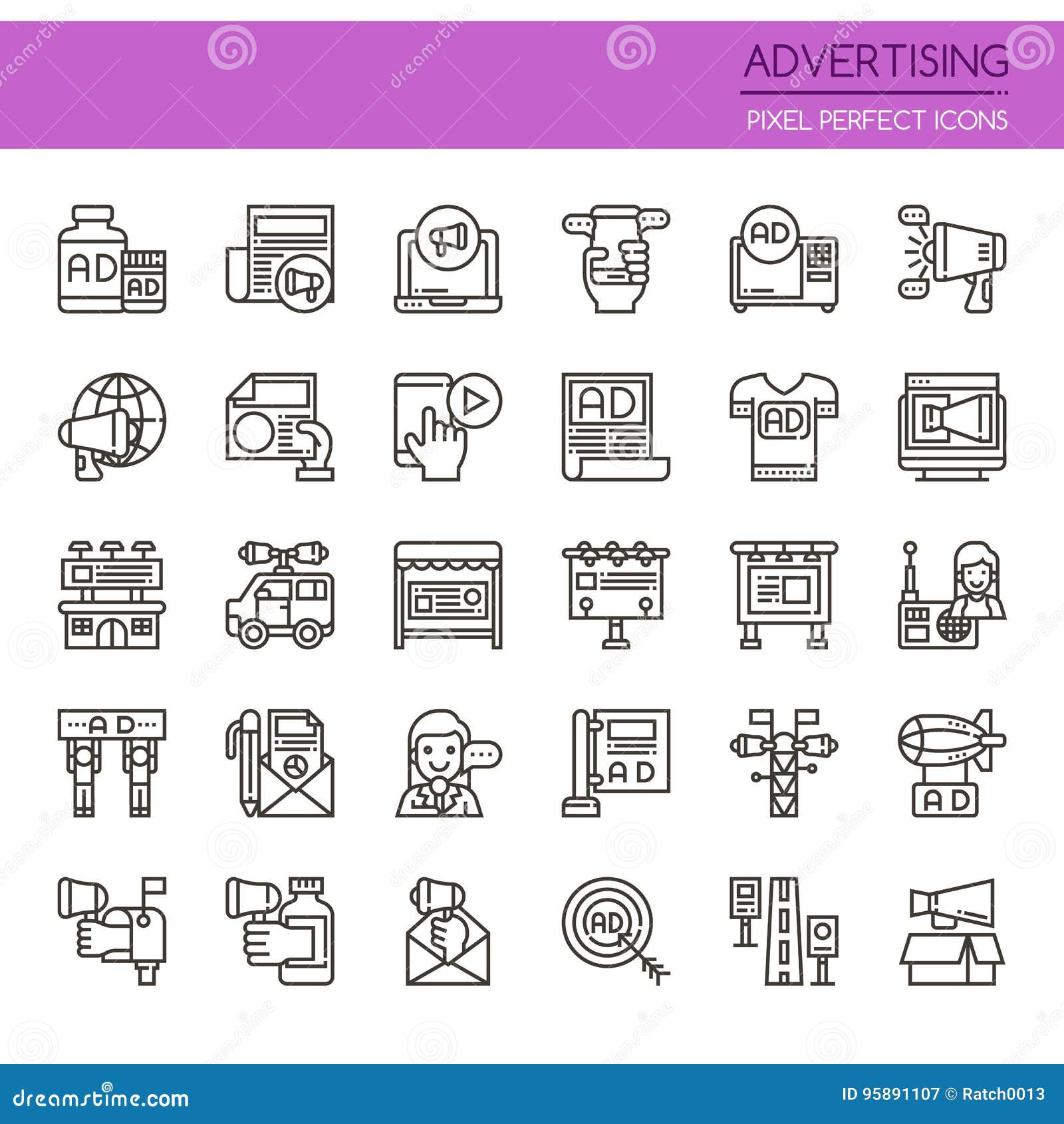 Advertising Elements stock vector. Illustration of online - 95891107