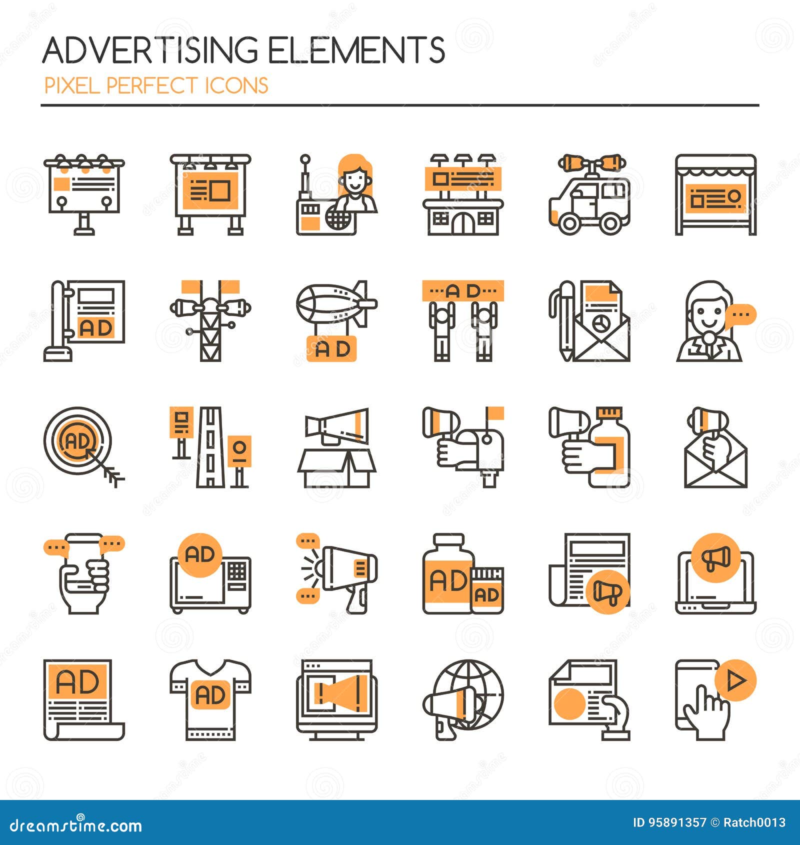 Advertising Elements stock illustration. Illustration of banner - 95891357