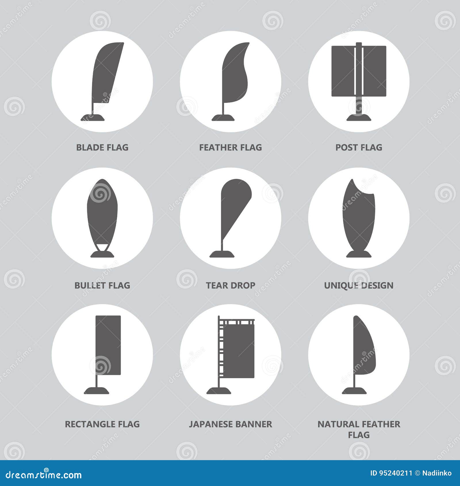 Advertising Exhibition Bow Flags, Promotion Design Elements Flat Glyph ...