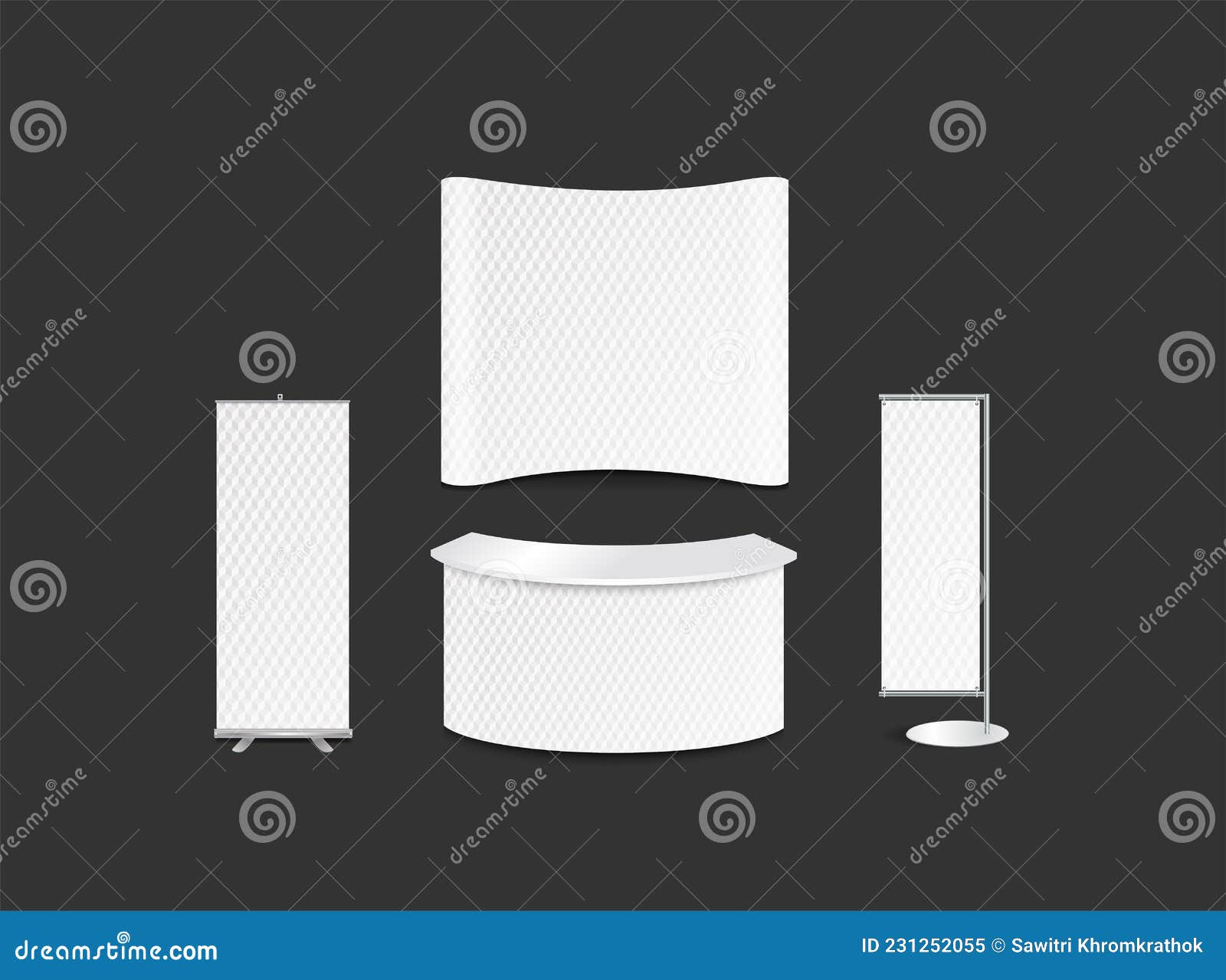 Advertising Exhibition Panel Template Design with Abstract Geometric ...