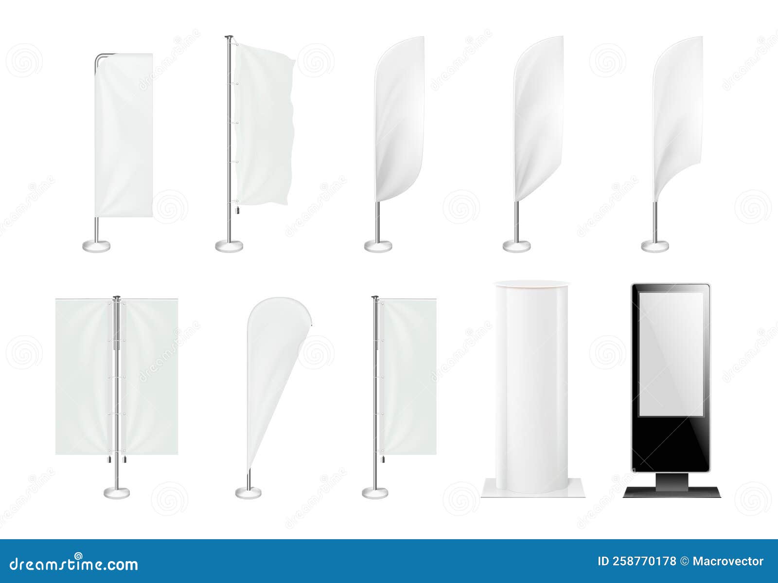 Advertising Flags Set stock vector. Illustration of blank - 258770178