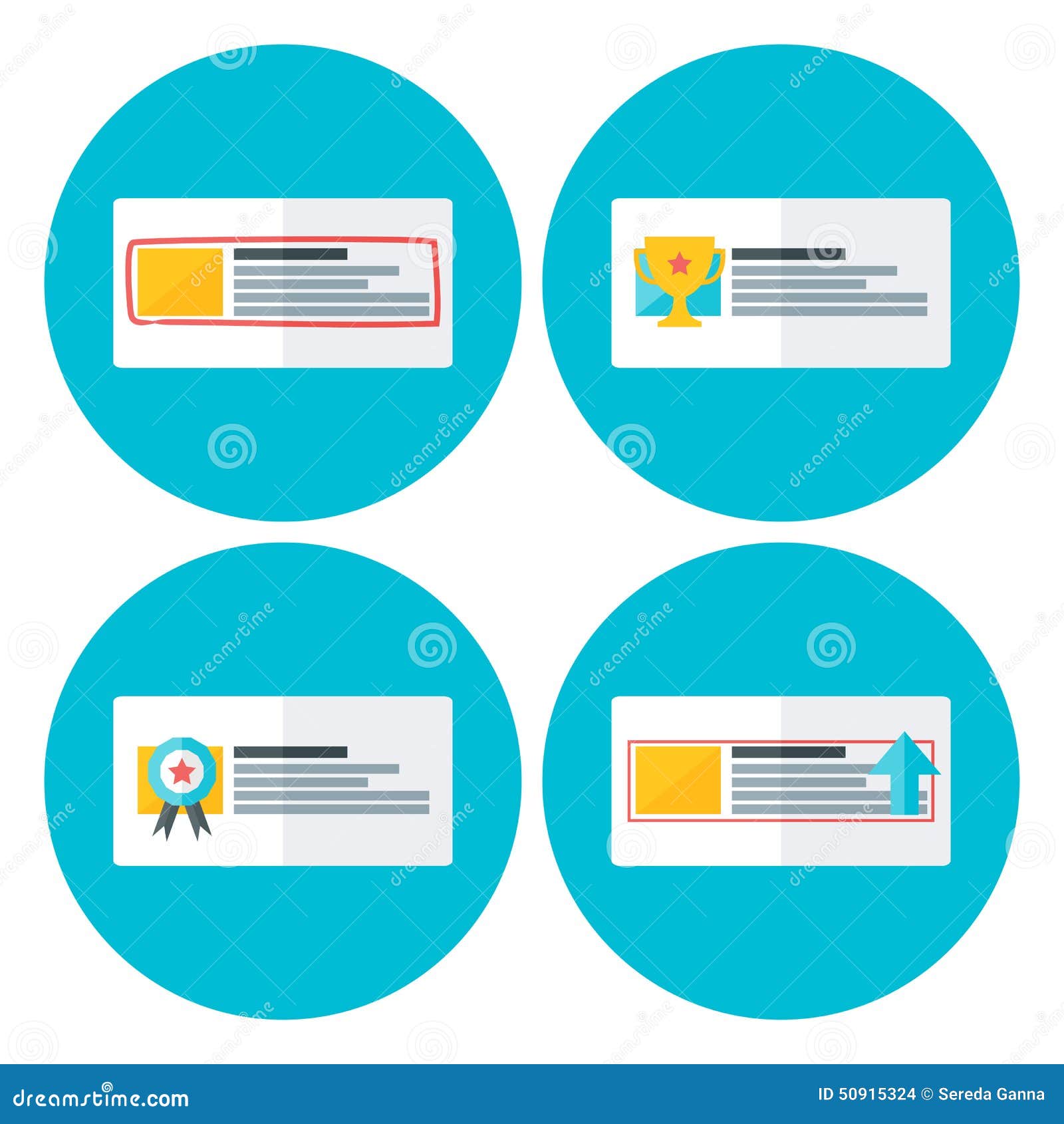 Advertising Flat Circle Icons Stock Vector - Illustration of ...