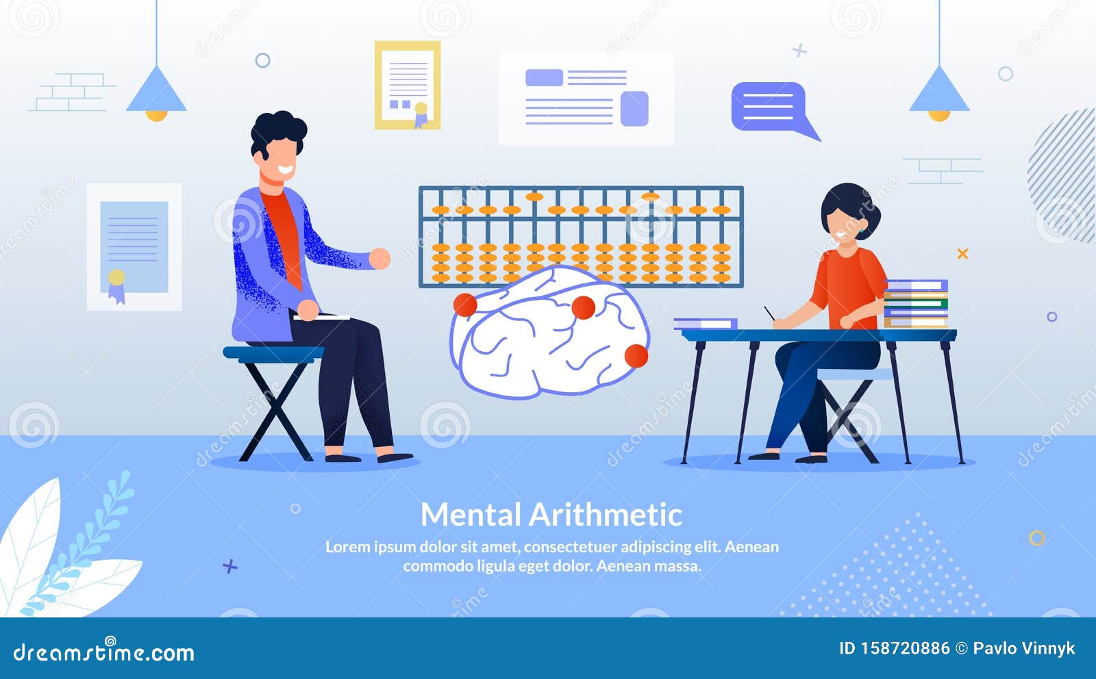 Advertising Flyer Inscription Mental Arithmetic. Stock Vector ...