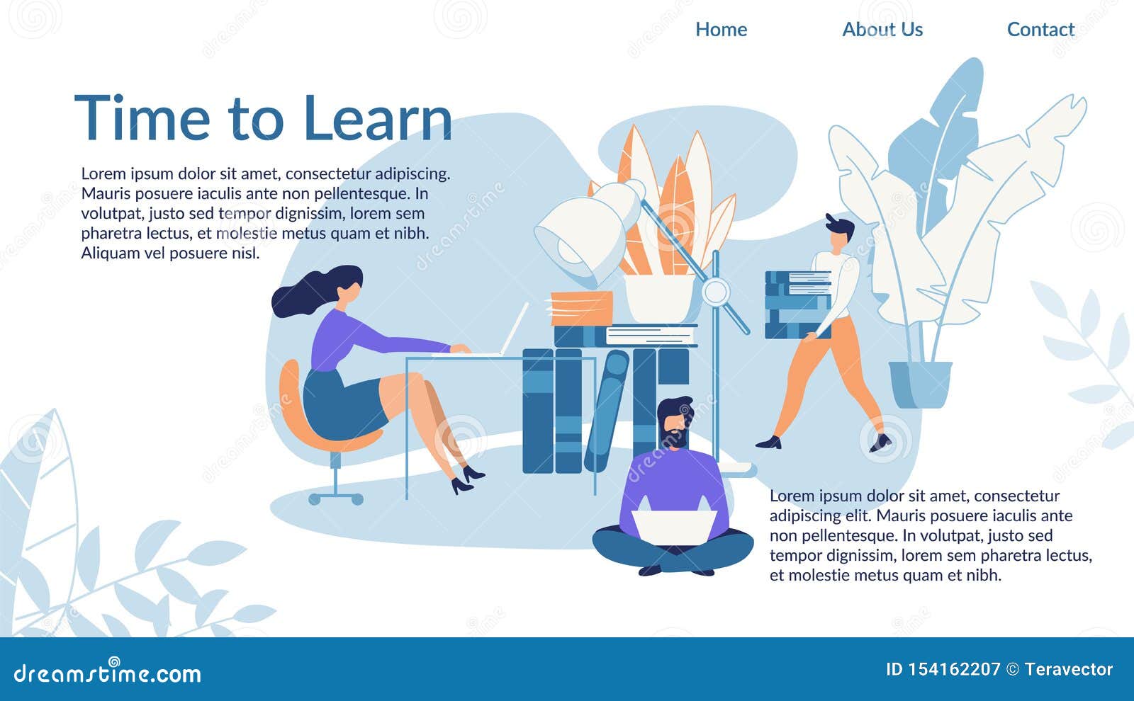 Advertising Flyer is Written Time To Learn Flat. Stock Vector ...