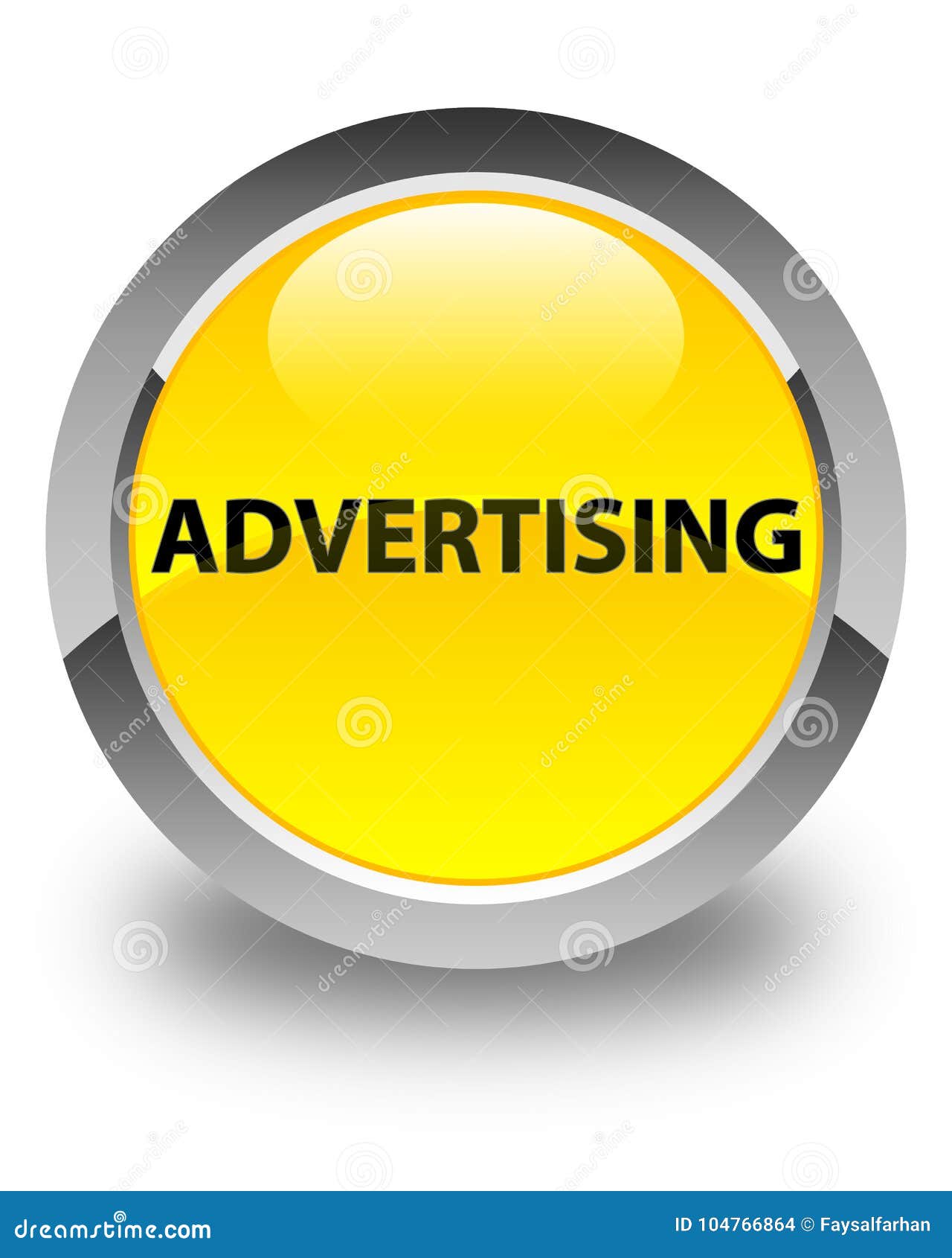 Advertising Glossy Yellow Round Button Stock Illustration ...