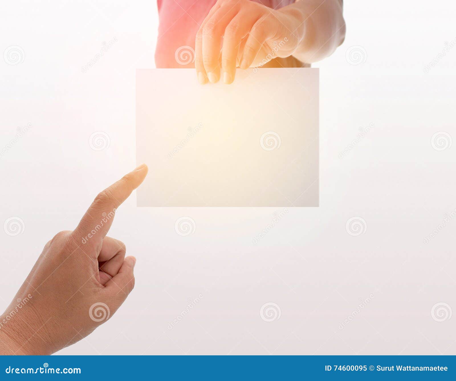 Advertising: Hand Holding White Empty Paper Stock Image - Image of hold ...