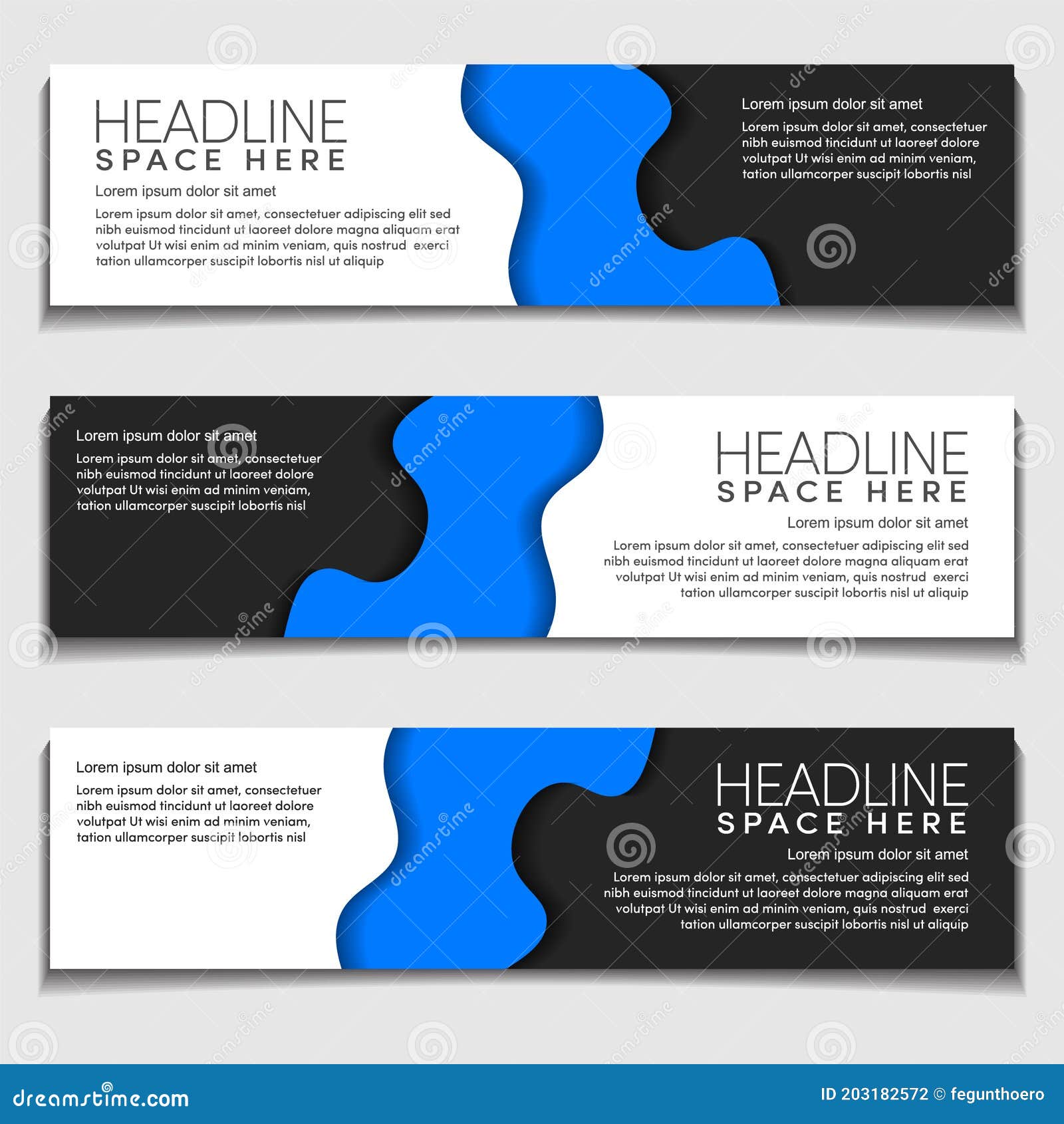 Advertising Header, Footer Web Banner Background Mockup Wavy, Wave with ...