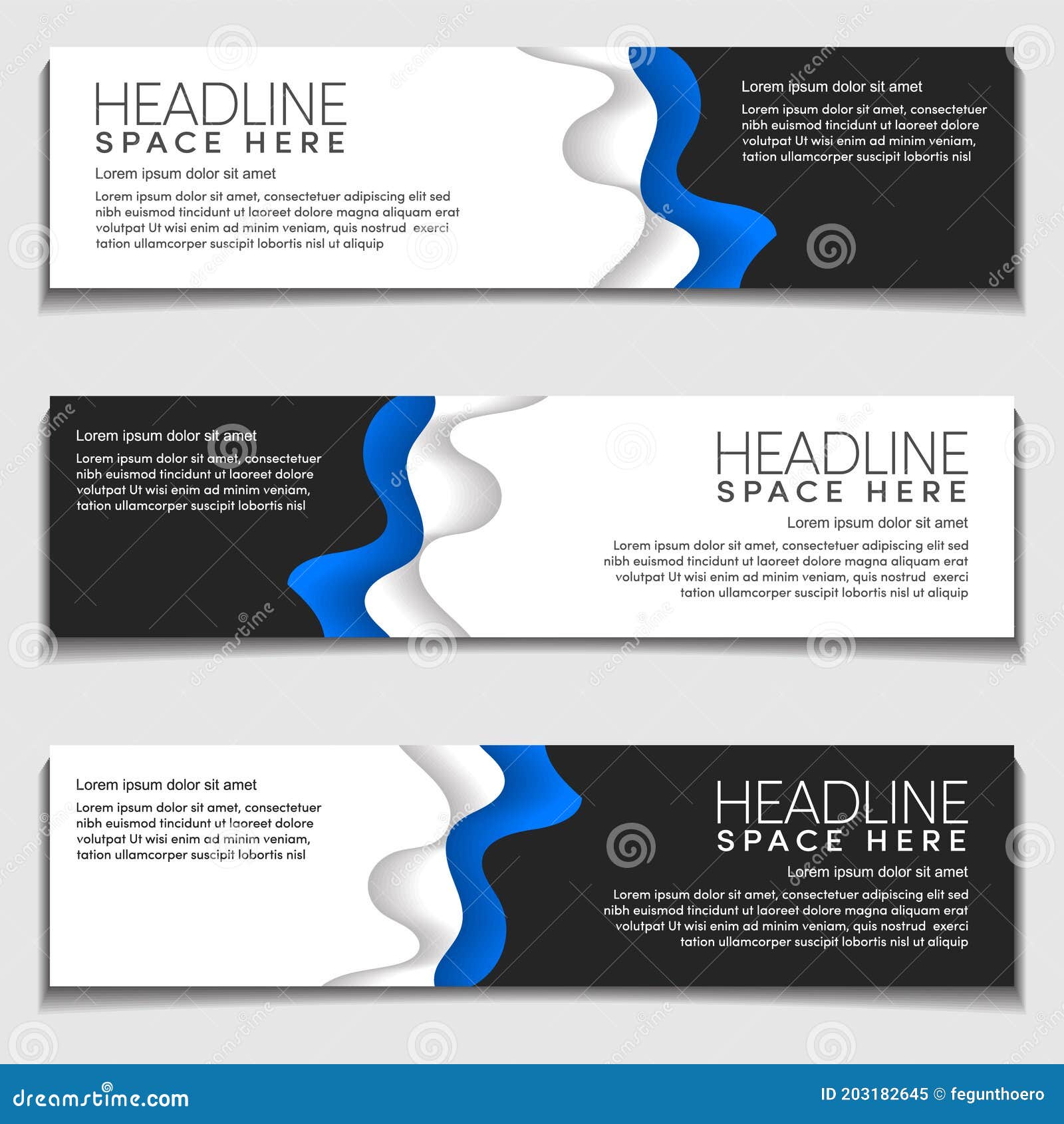 Advertising Header, Footer Web Banner Background Mockup Wavy, Wave with ...