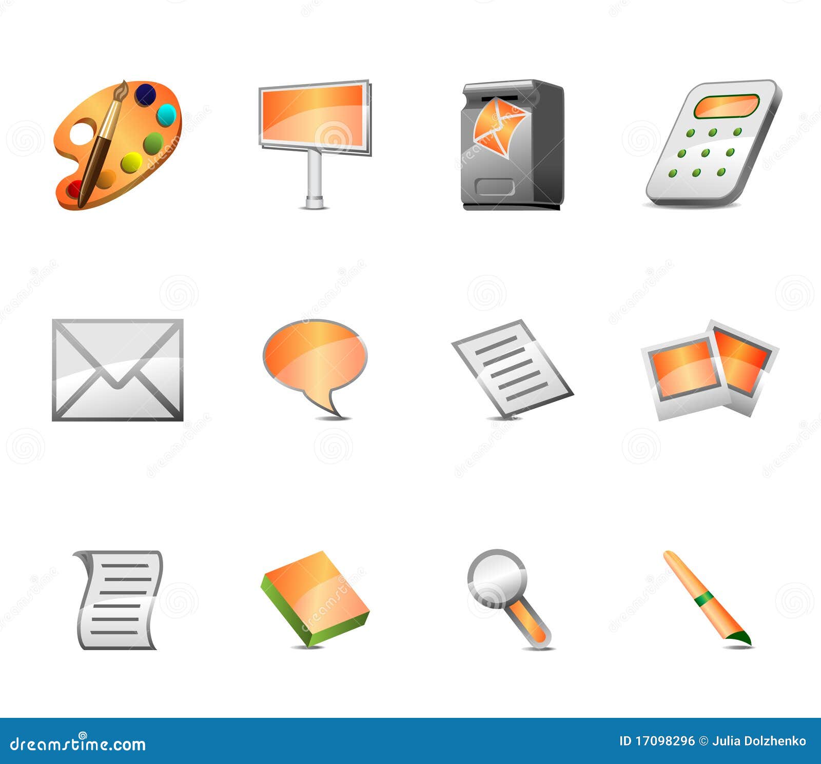 Advertising icon set stock vector. Illustration of message - 17098296