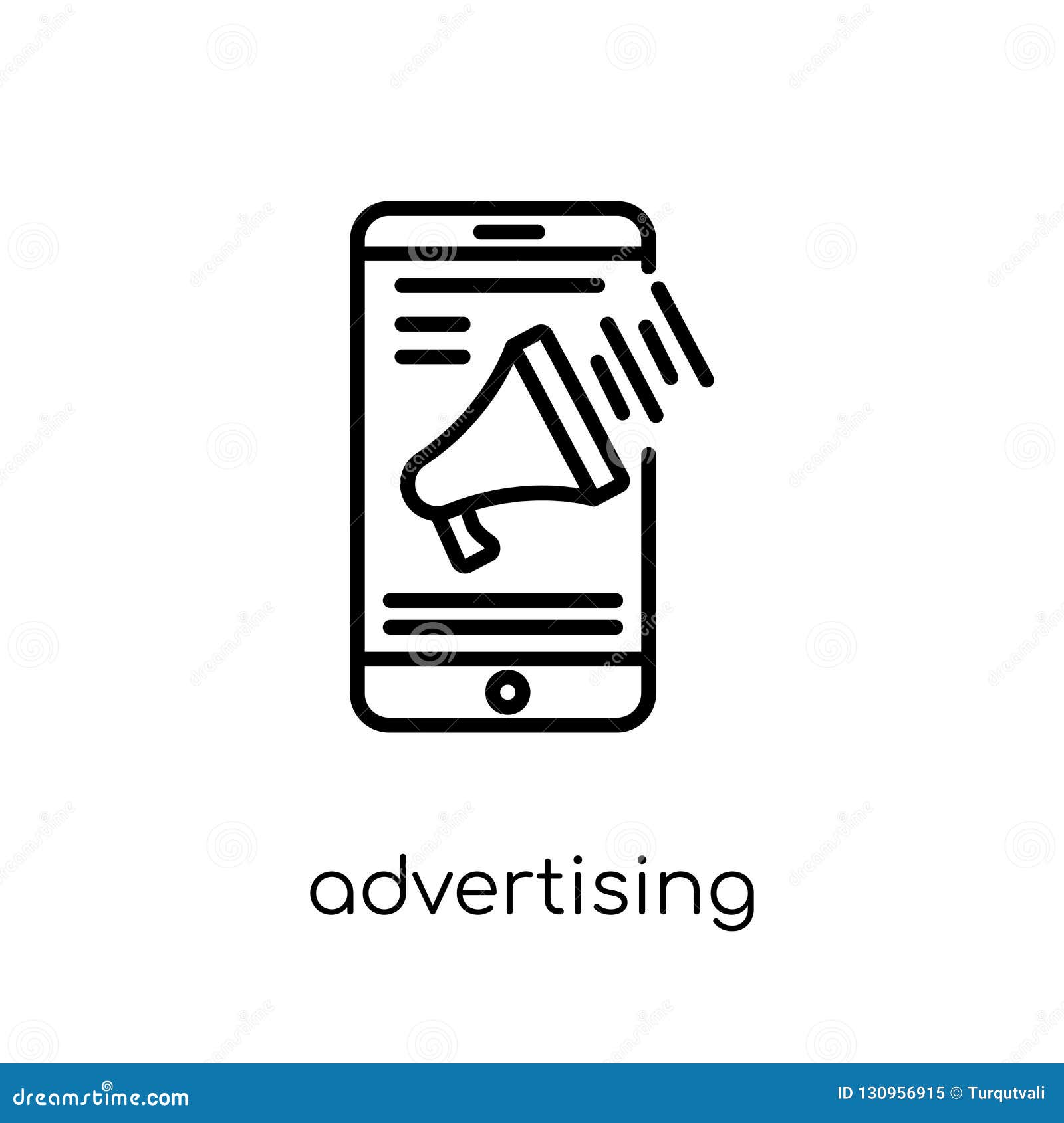 Advertising Icon. Trendy Modern Flat Linear Vector Advertising I Stock ...
