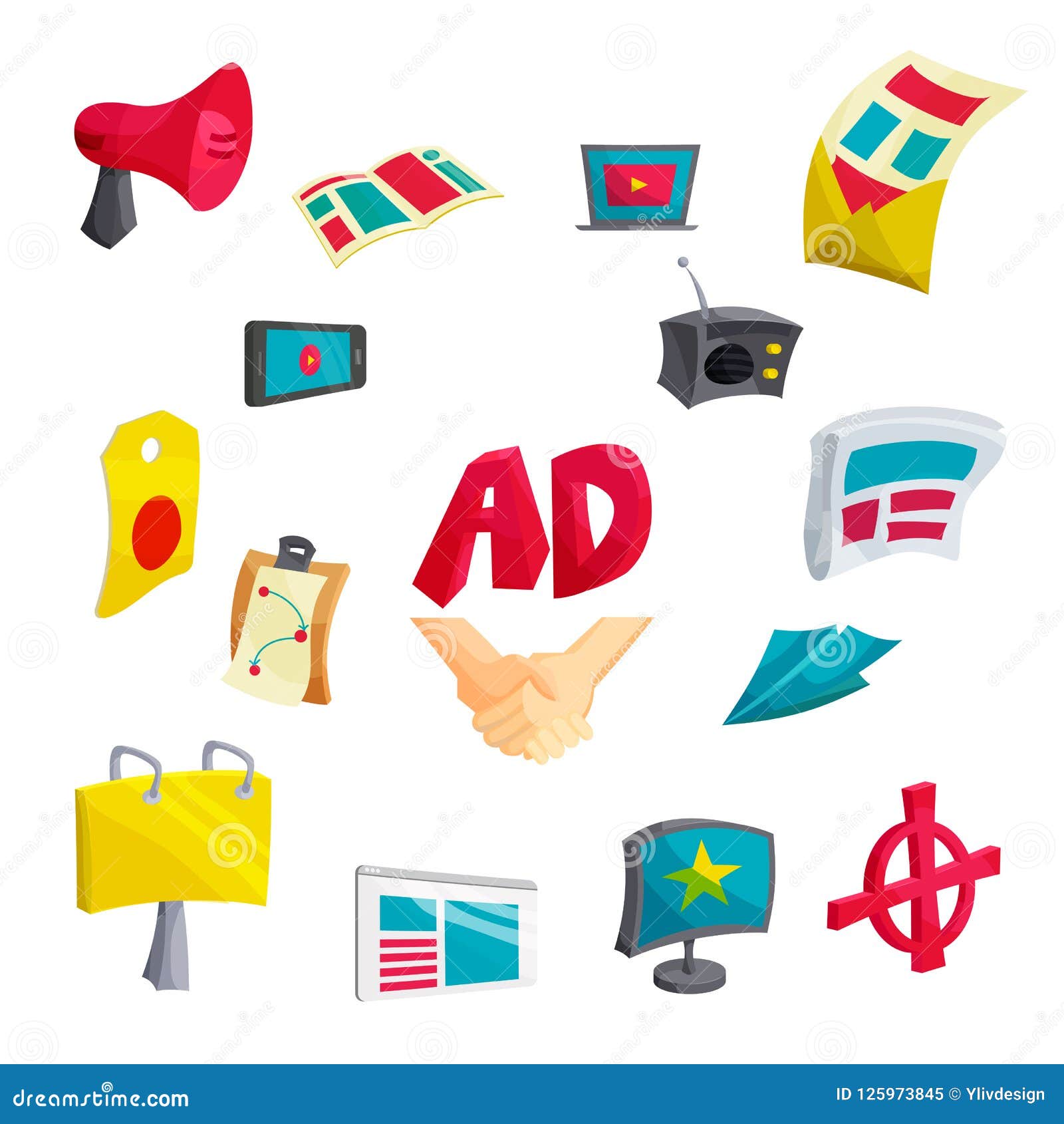 Advertising Icons Set, Cartoon Style Stock Illustration - Illustration ... Advertising Icons Set, Cartoon Style Stock Illustration - Illustration ...